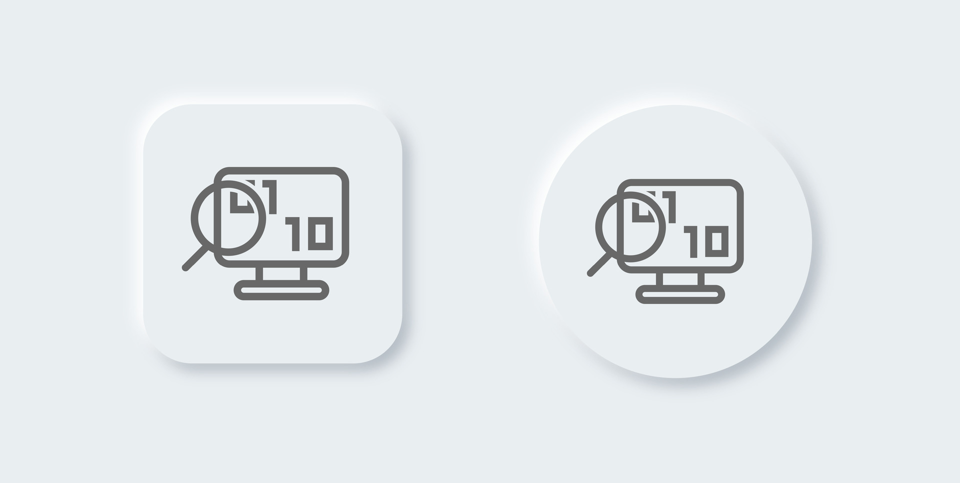 Binary Line Icon In Neomorphic Design Style Programming Signs Vector