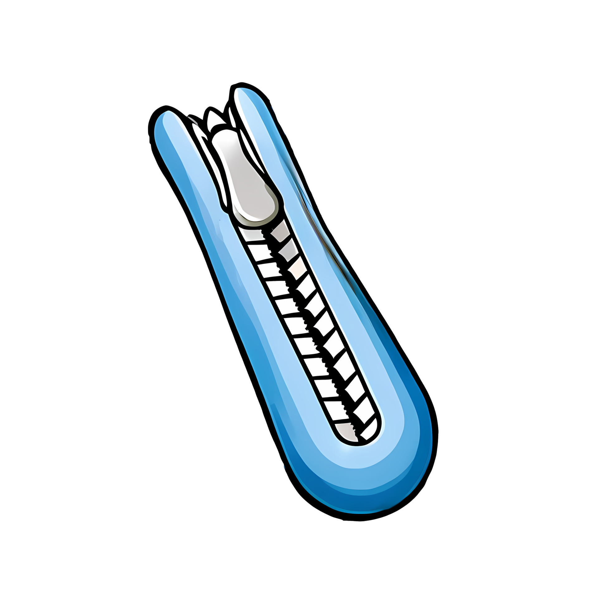 Blue Zipper Hand Drawn Cartoon Style Illustration Ai Generated 29891878 Png