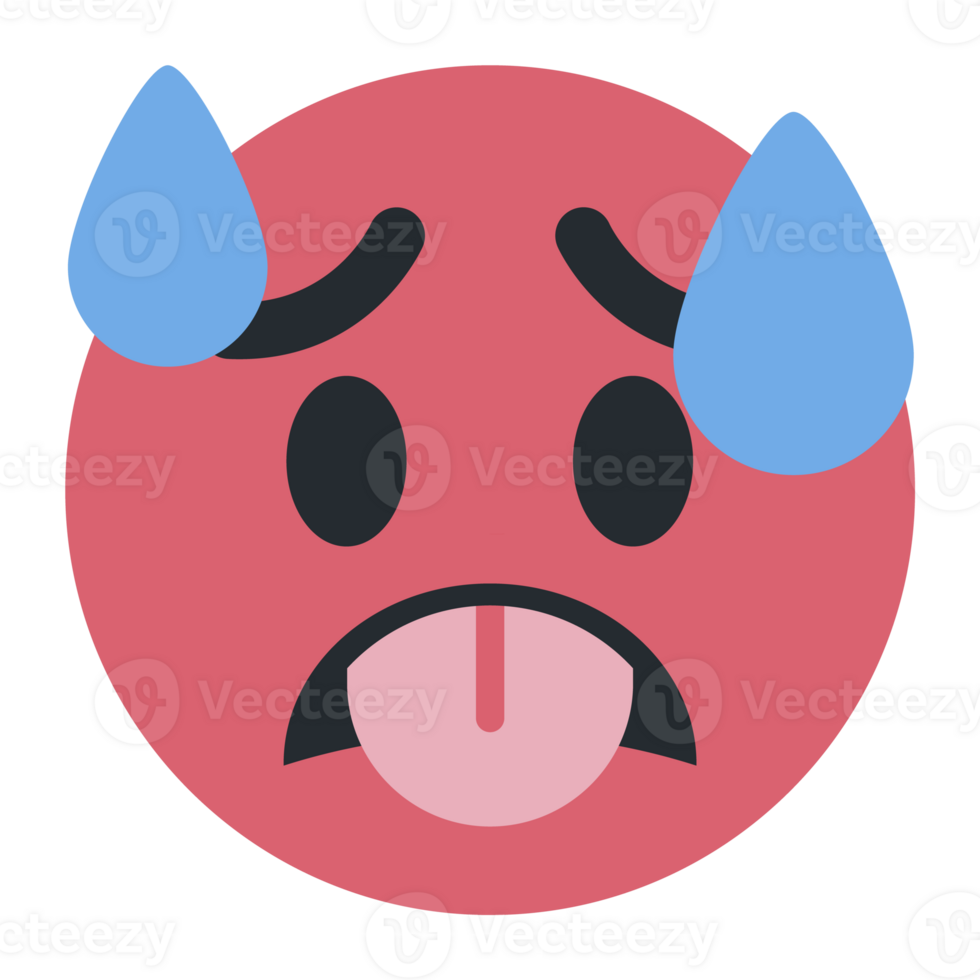 Topo Qualidade Emoticon Quente Emoji Superaquecido Emoticon Vermelho