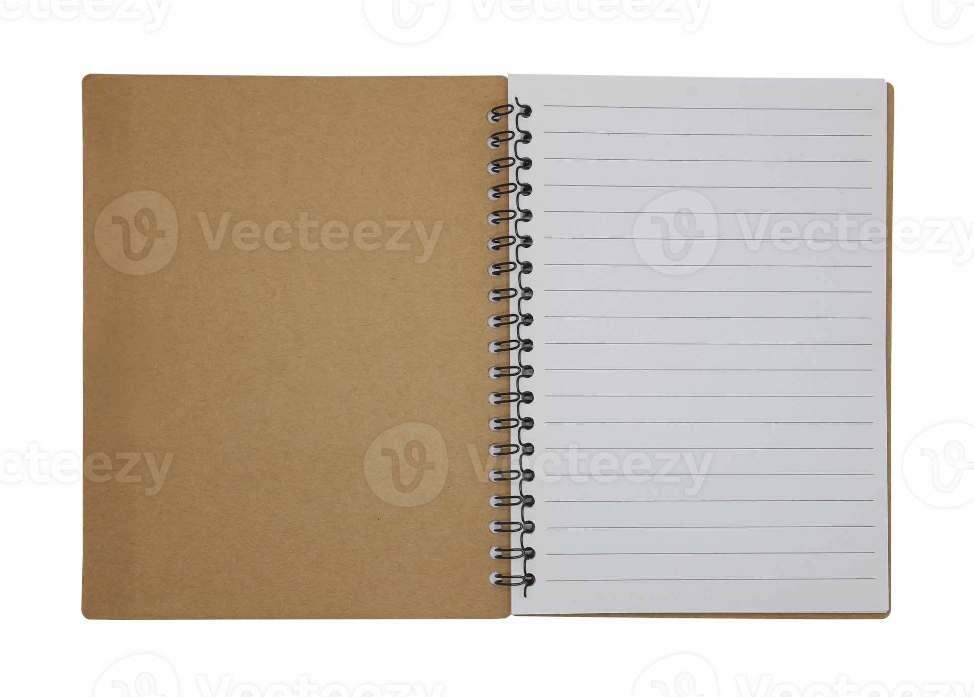 Blank notebook paper with ring spine on transparent background png file ...