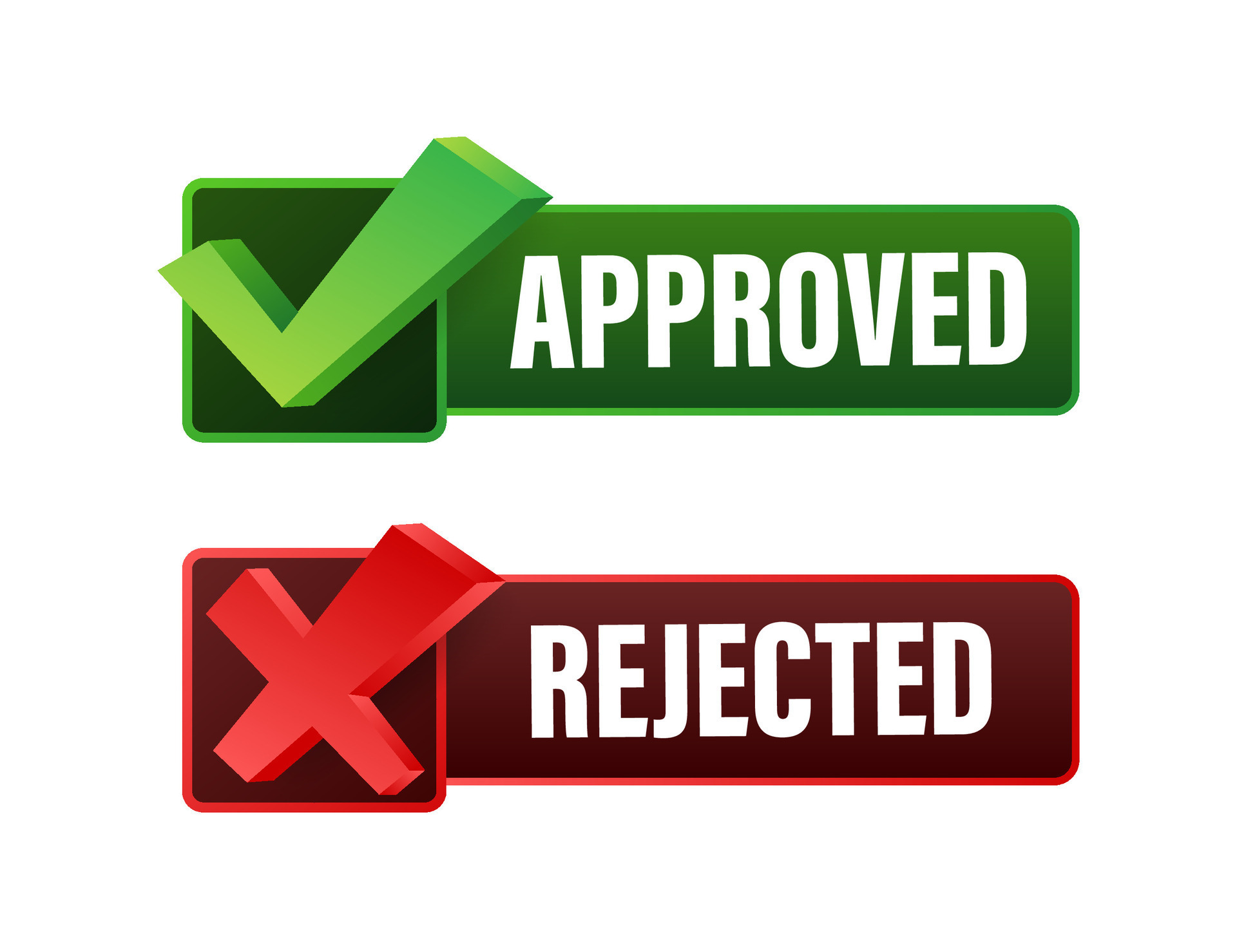 Approved and rejected label sticker icon. Vector stock illustration 29893429 Vector Art at Vecteezy