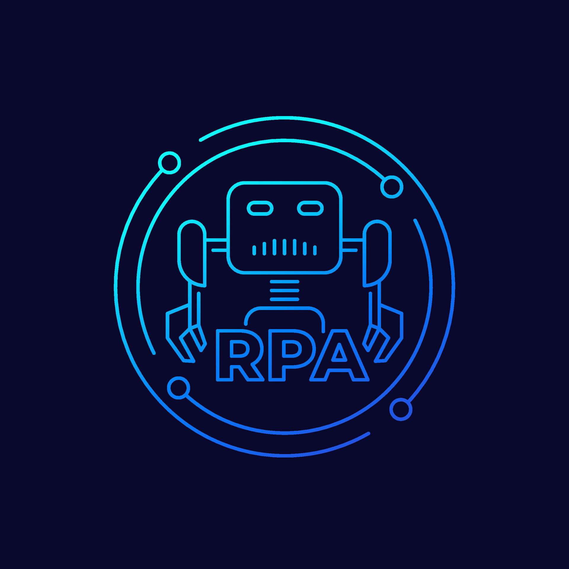 RPA bot icon, Robotic process automation, linear design 29894293 Vector Art at Vecteezy