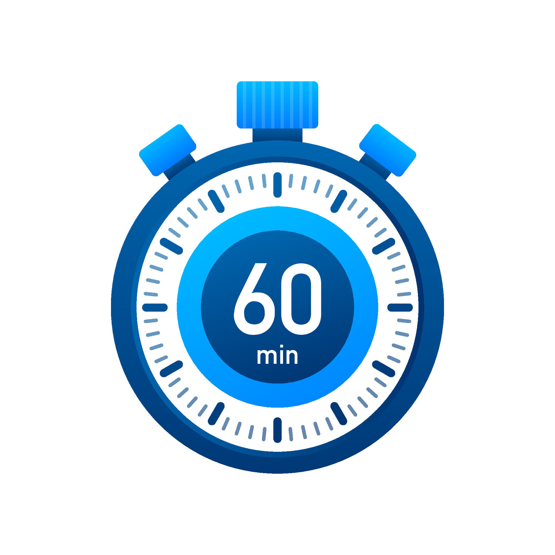 The 60 minutes, stopwatch vector icon. Stopwatch icon in flat style ... The 60 minutes, stopwatch vector icon. Stopwatch icon in flat style ...