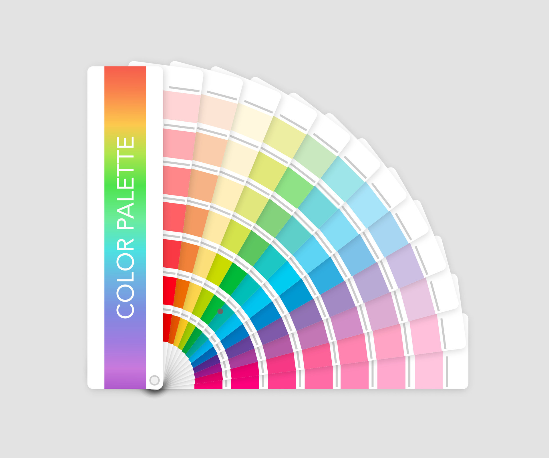 Color palette guide on grey background. Vector stock illustration ...