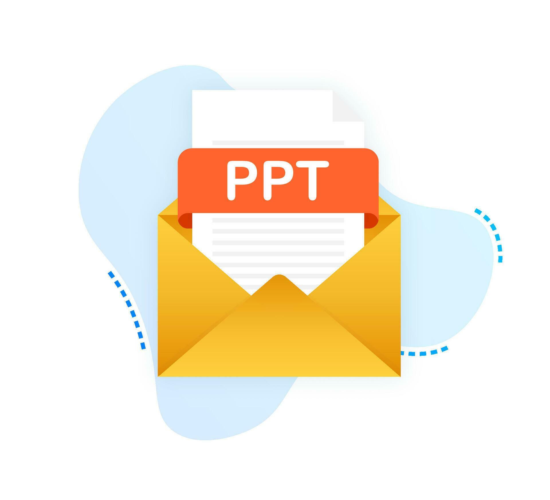 Download PPT button. Downloading document concept. File with PPT label ...