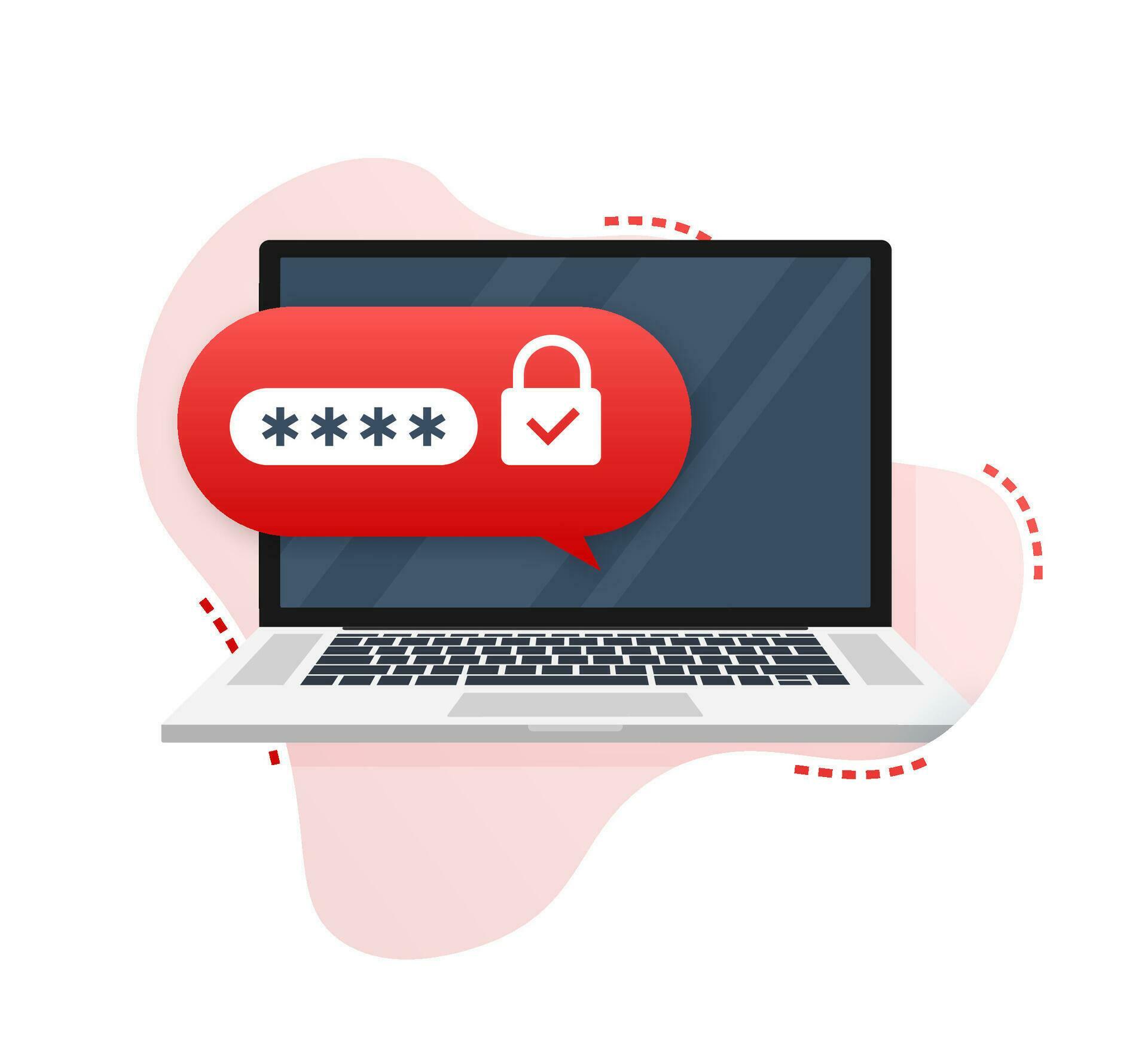 Successful web browser Login page on Laptop Screen with password form ...