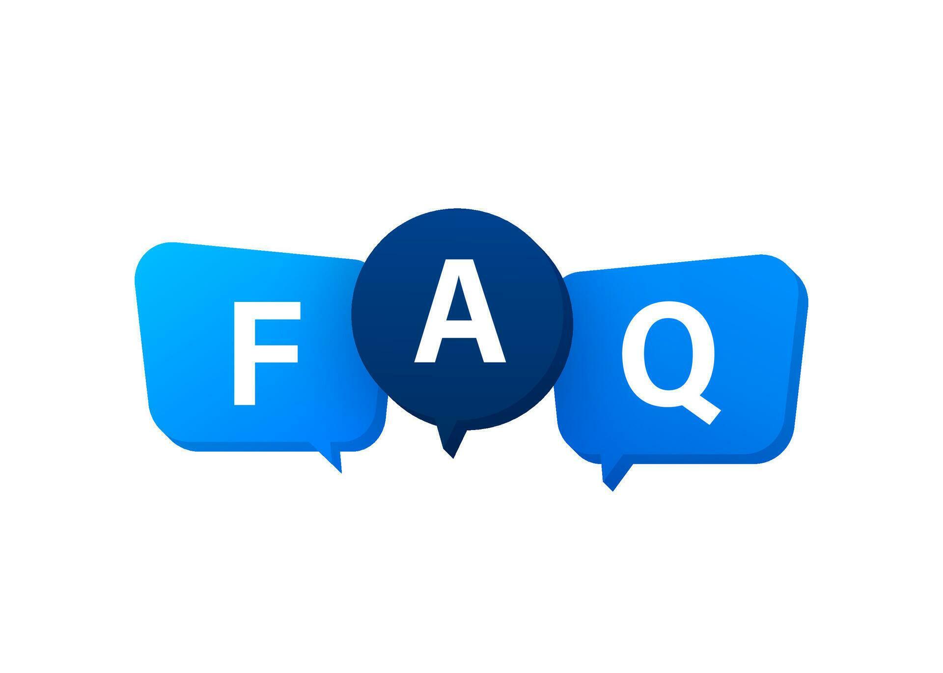 Frequently asked questions FAQ banner. Computer with question icons. Vector stock illustration ...