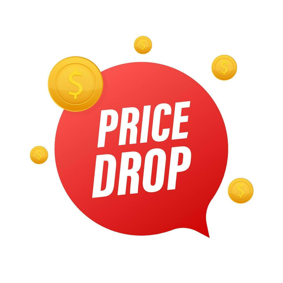 Price drop banner template design. Sale special offer. Vector stock ... Price drop banner template design. Sale special offer. Vector stock ...