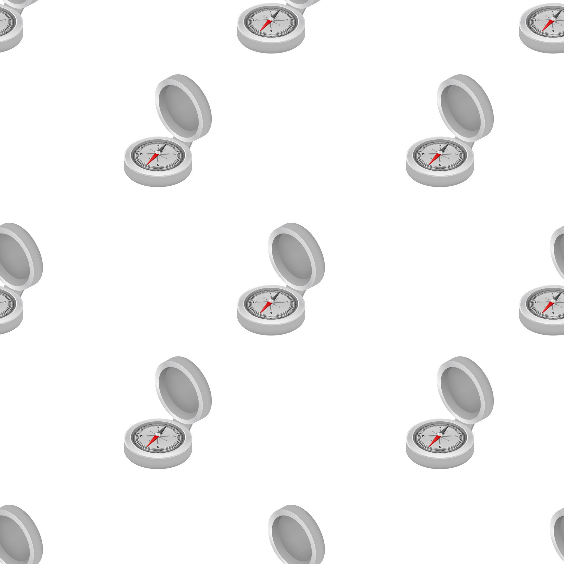 Compass Pattern On White Background Flat Vector Navigation Symbol
