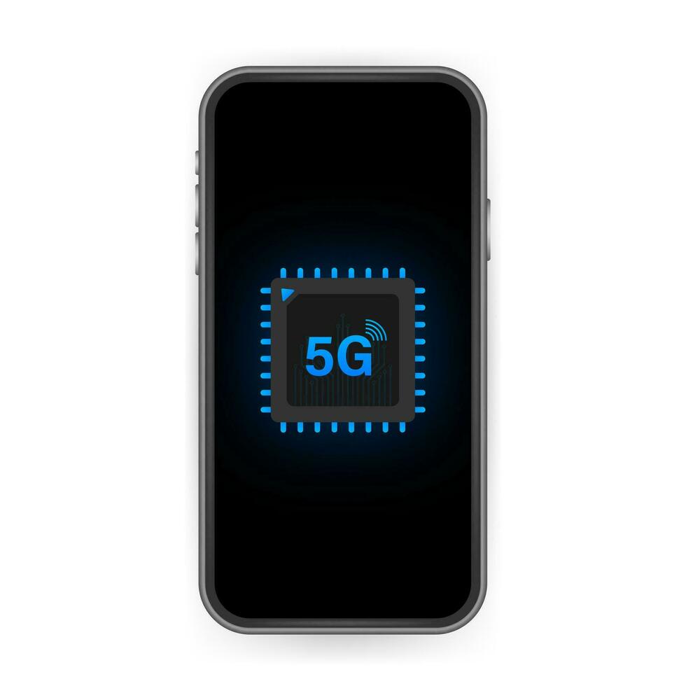 5G eSIM Embedded SIM card icon symbol concept. New chip mobile cellular communication technology ...