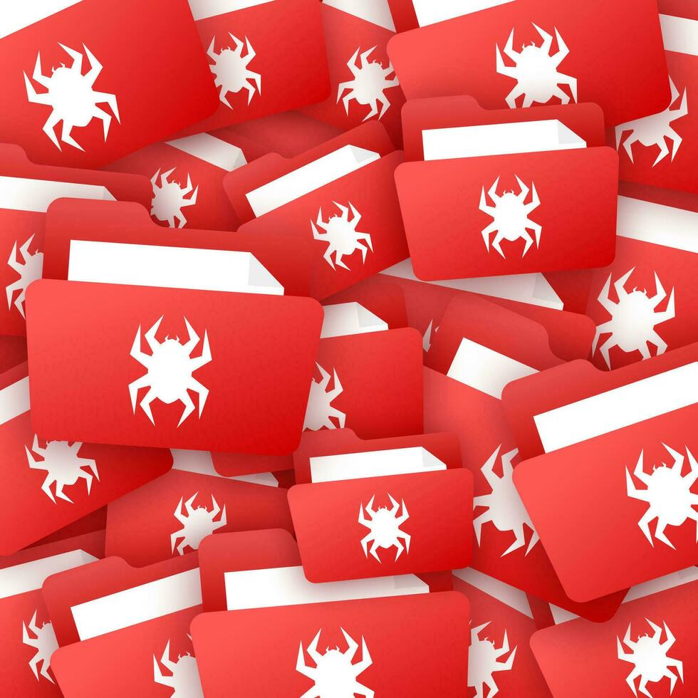 Computer virus on file. Virus protection. Flat icon. Vector stock ...