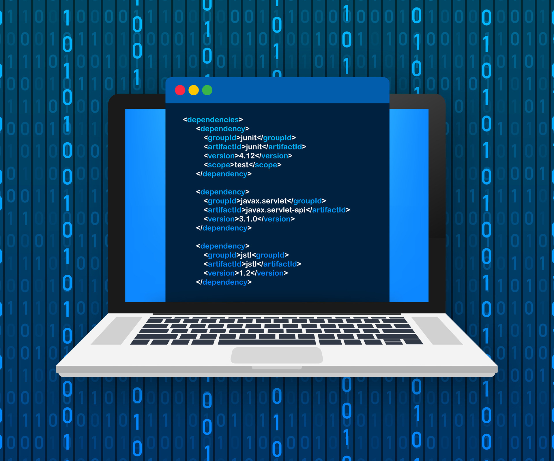 Vector laptop coding concept. Web developer, design, programming ...