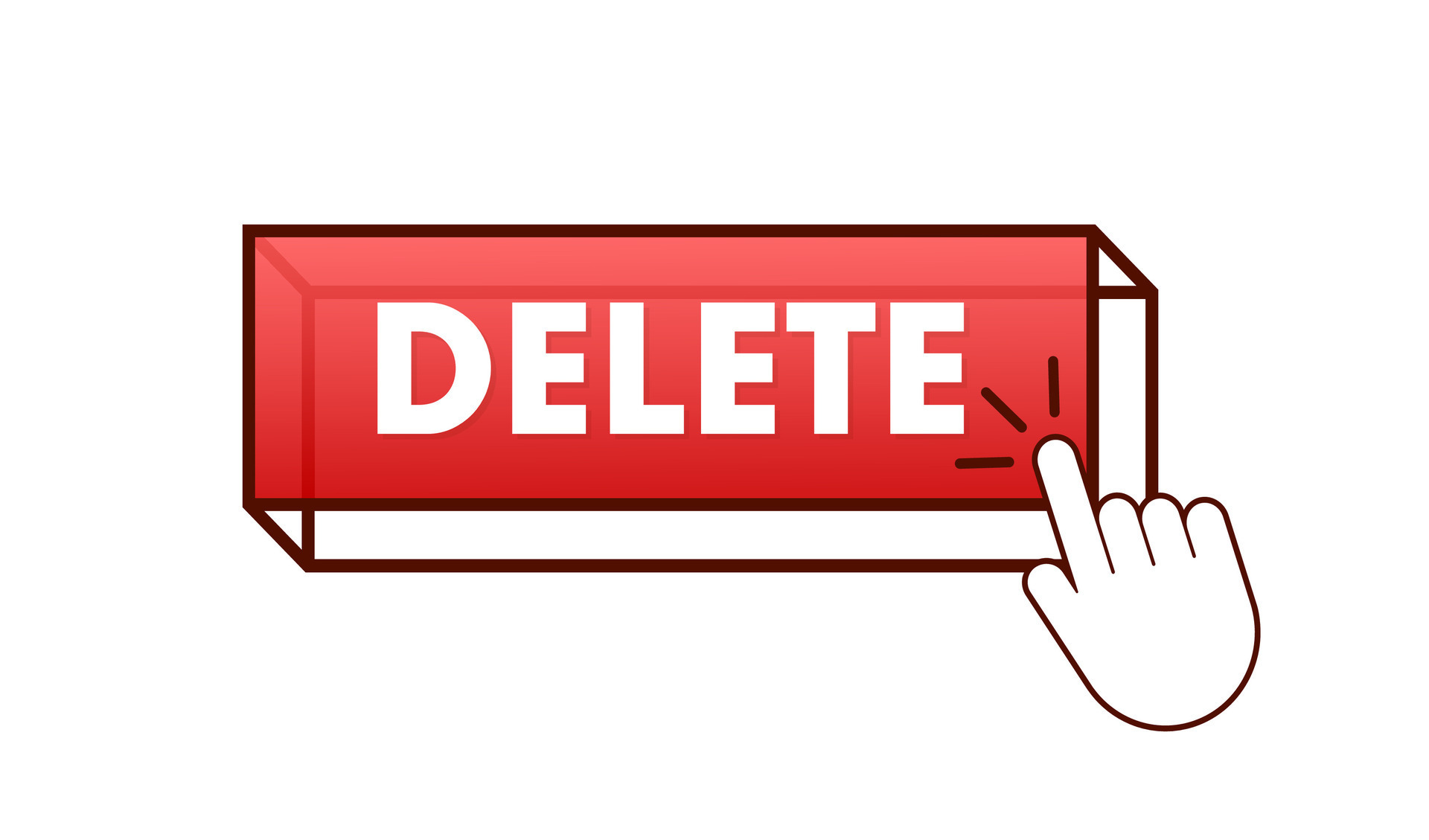 Delete button and Cursor Clicks. Trash can. Vector stock illustration ...