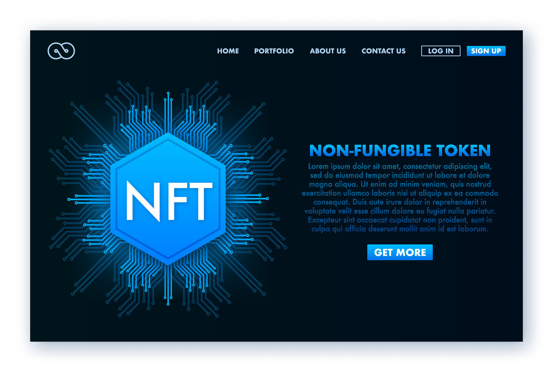 Flat Illustration With Nft Laptop Screen. Banner Vector. Flat Design 