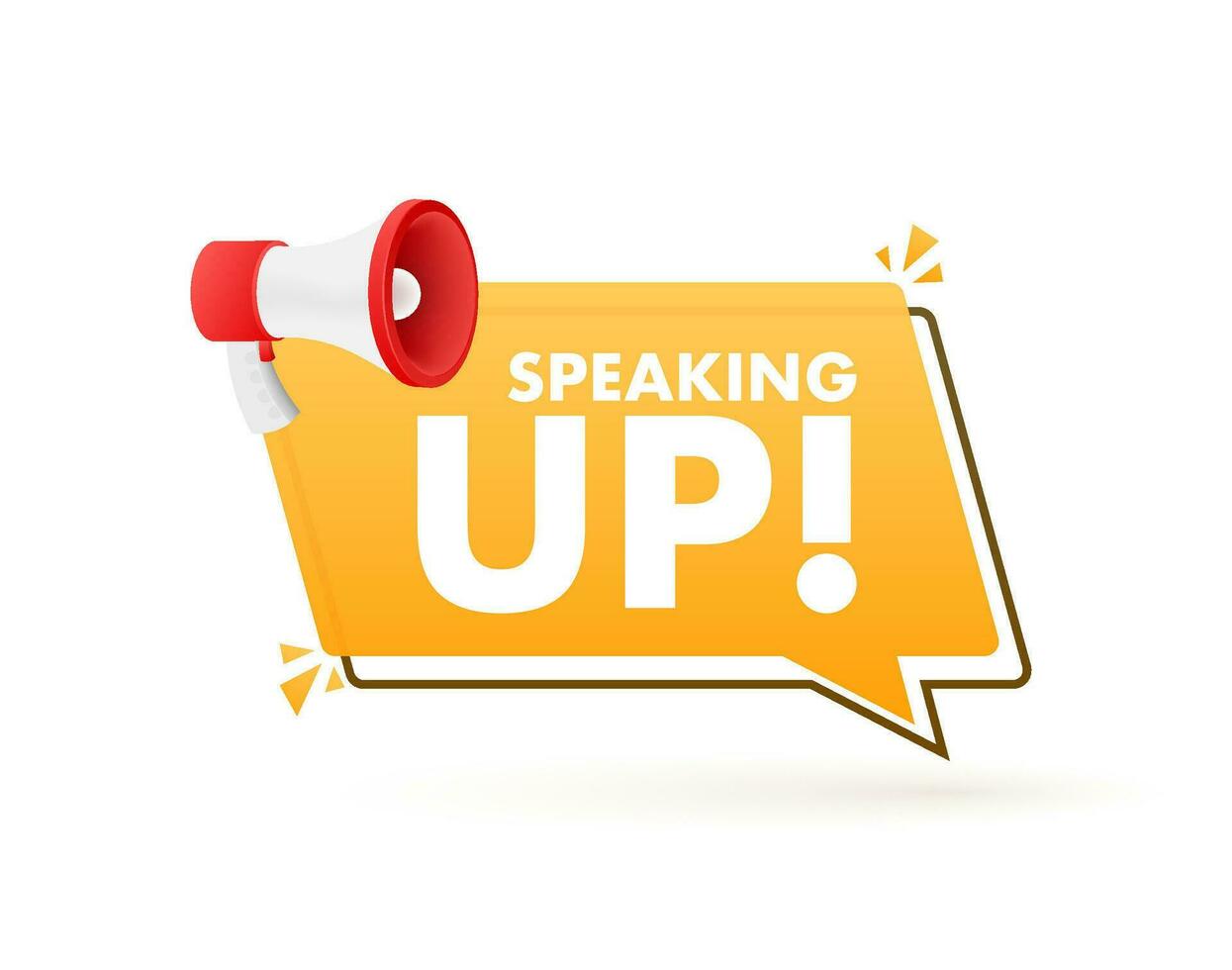 Hand Holding Megaphone with speak up. Megaphone banner. Web design. Vector stock illustration ...