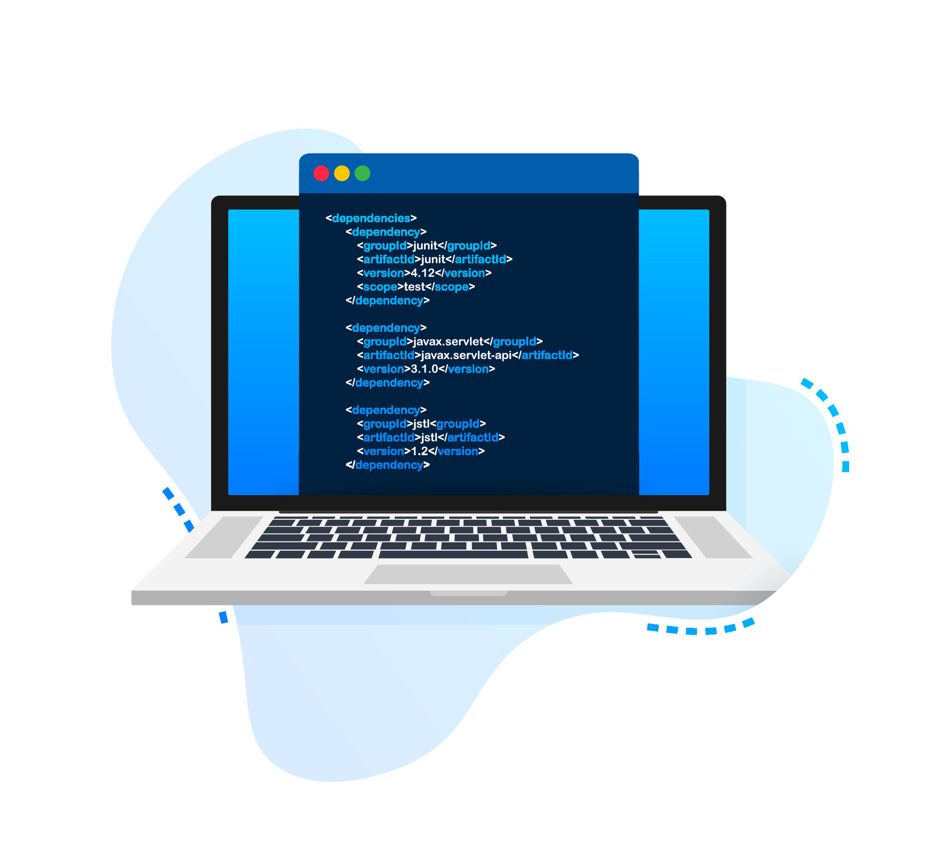Vector Laptop Coding Pattern Web Developer Design Programming Laptop Screen Code Vector