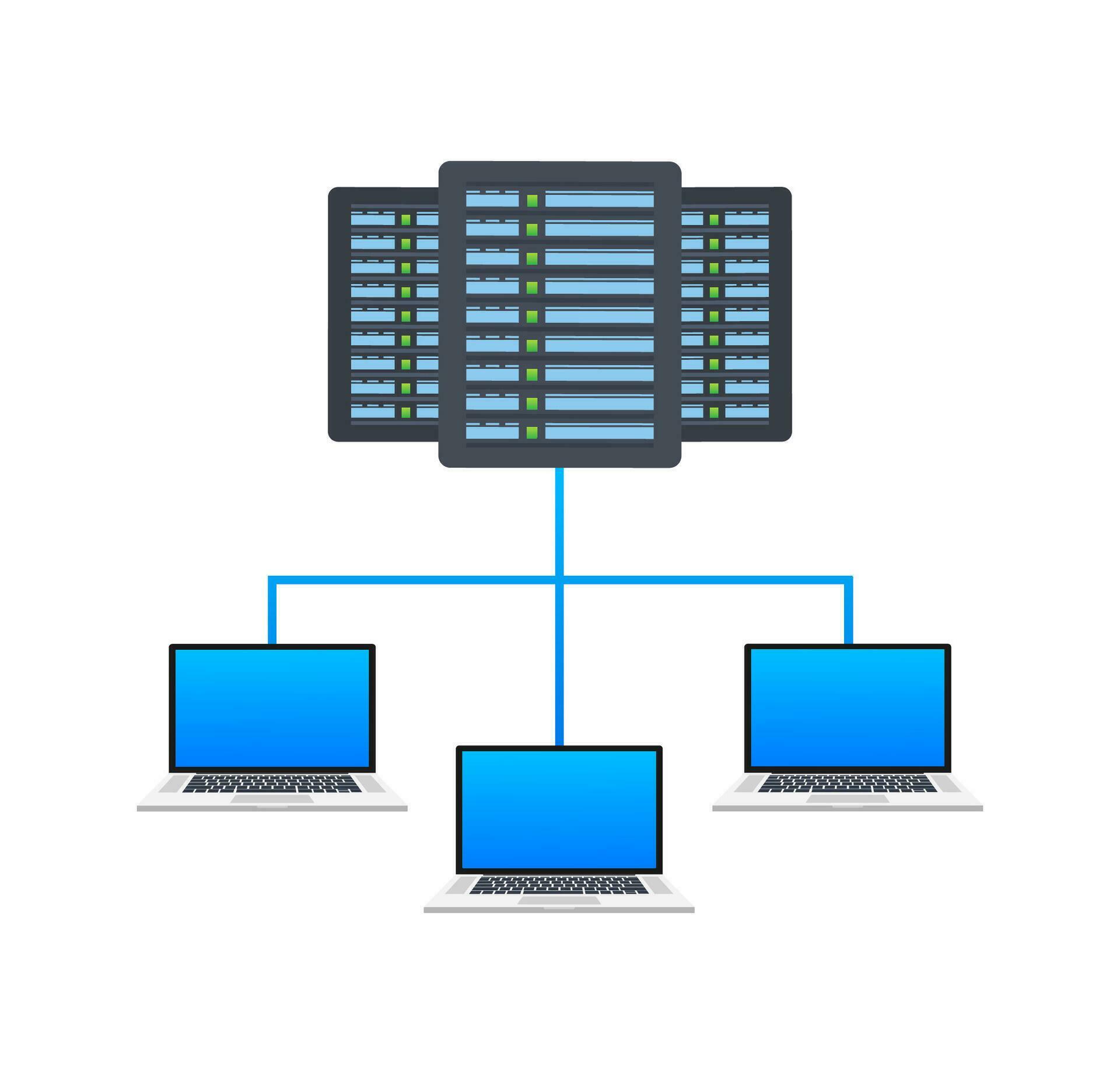 Cloud storage. Cloud computing online. Server and datacenter connection network. Vector stock ...