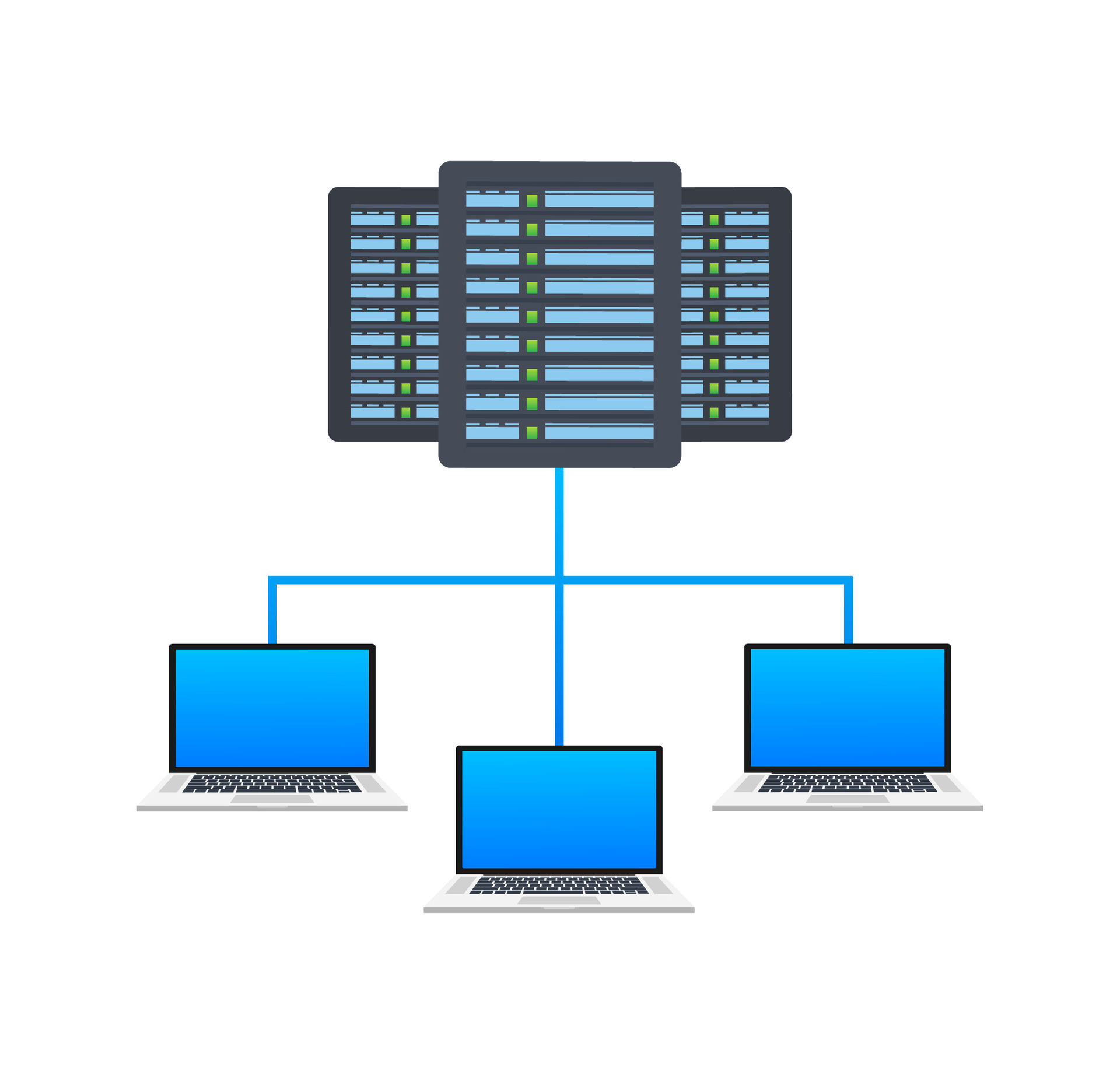 Cloud Storage Cloud Computing Online Server And Datacenter Connection Network Vector Stock