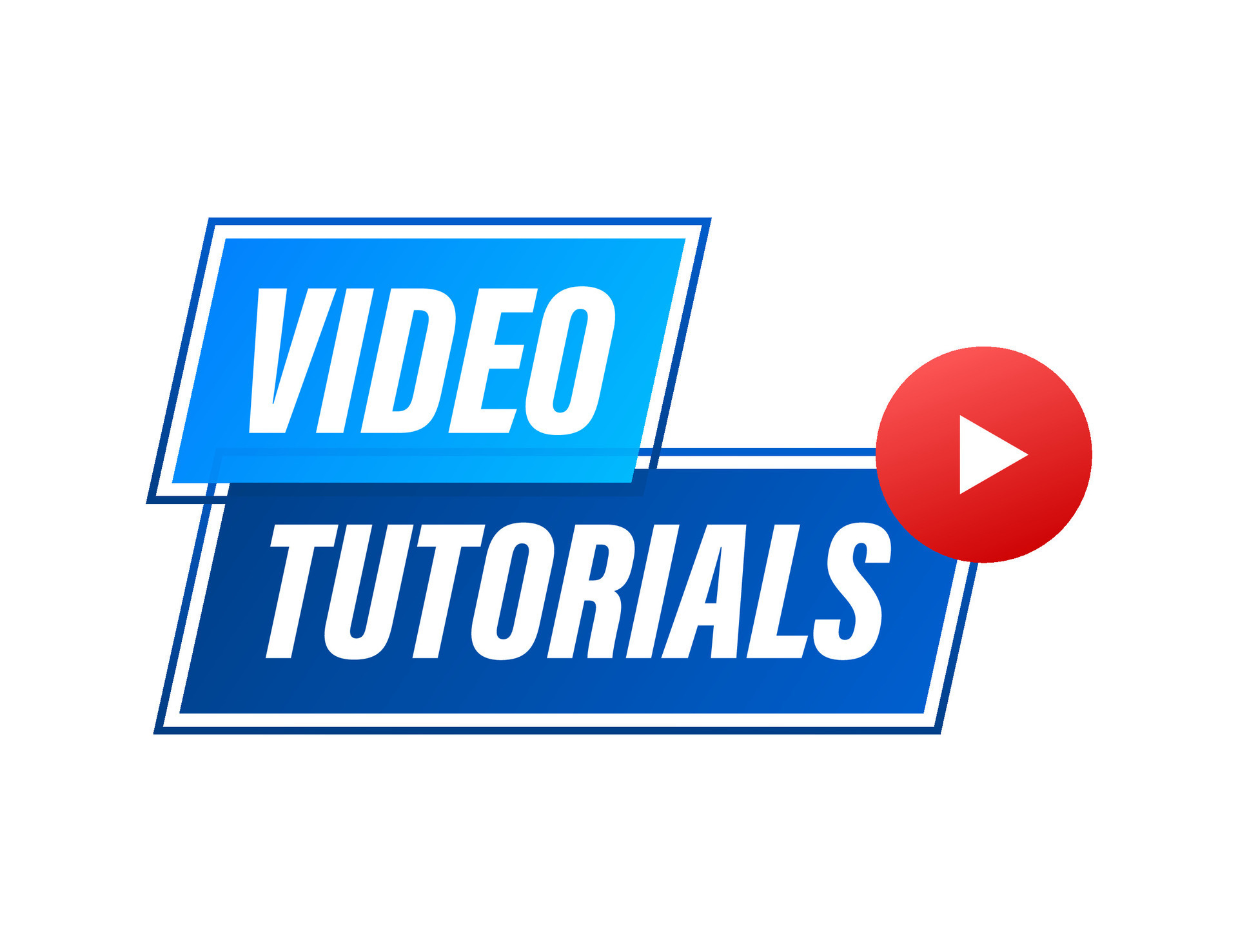 Video tutorials icon concept. Study and learning background, distance education and knowledge ...