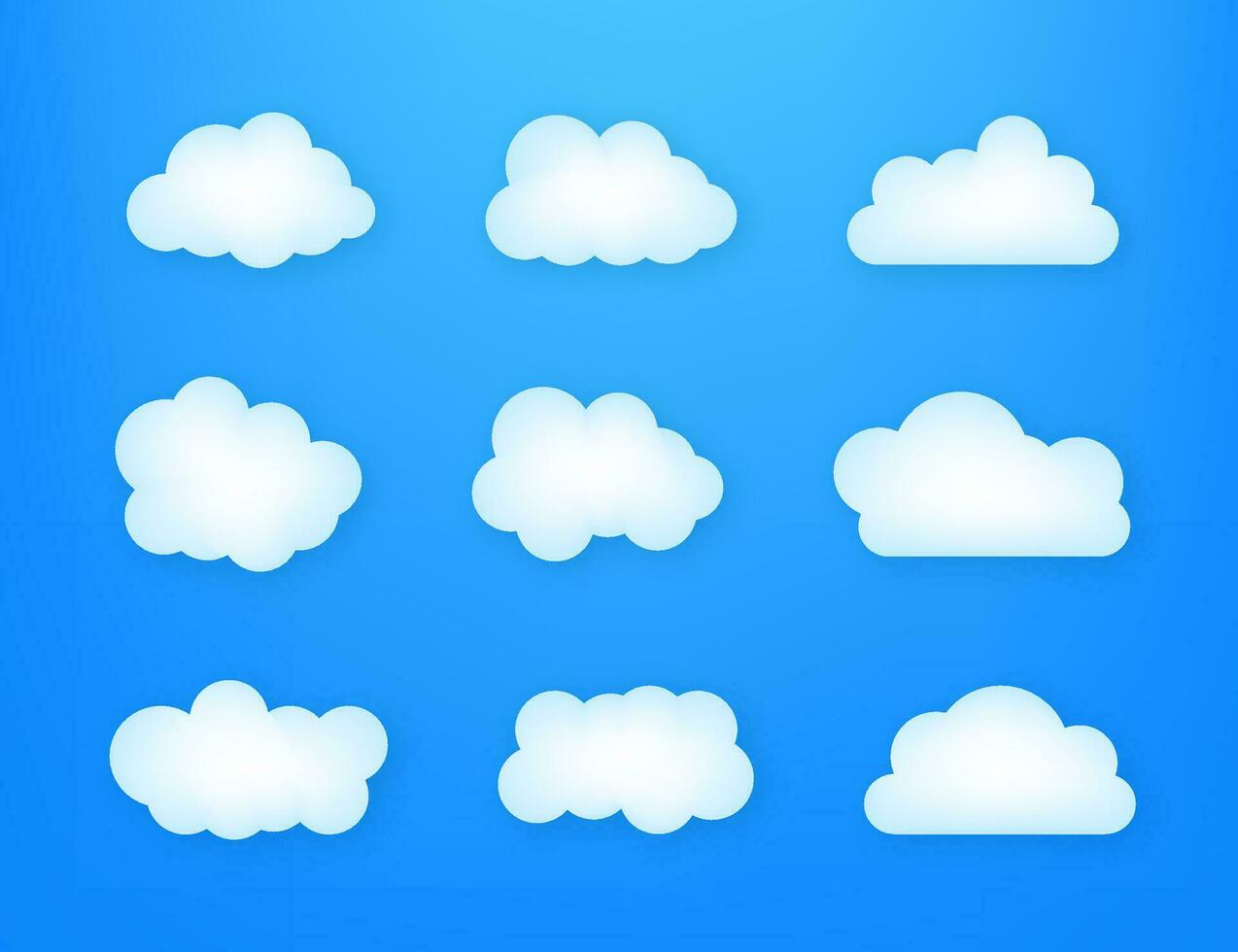 Set Of Blue Sky Clouds Cloud Icon Cloud Shape Set Of Different