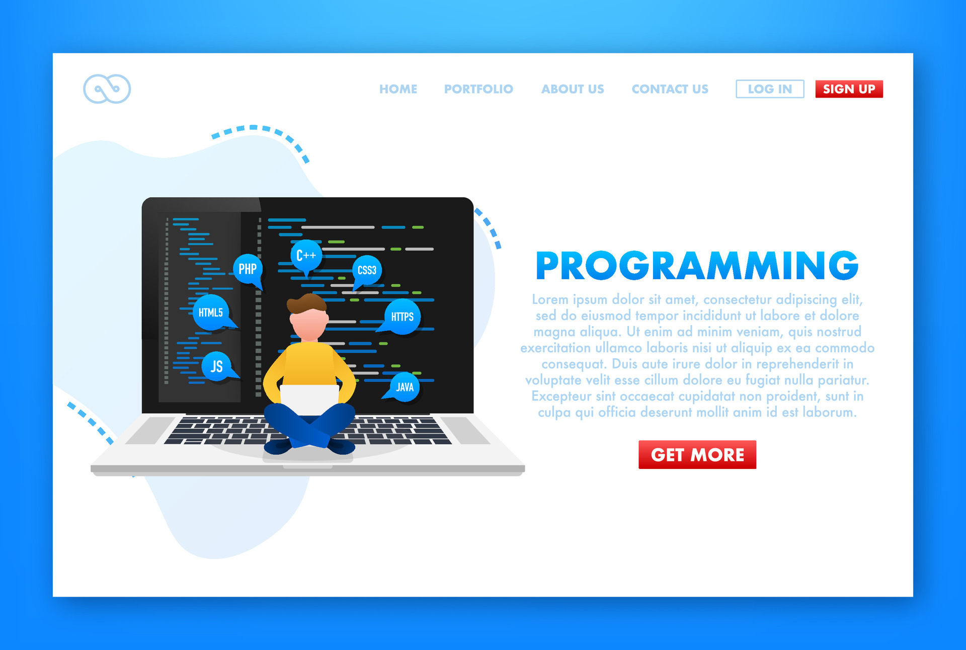 Illustration with programming for site design. Web ui design. Vector ...