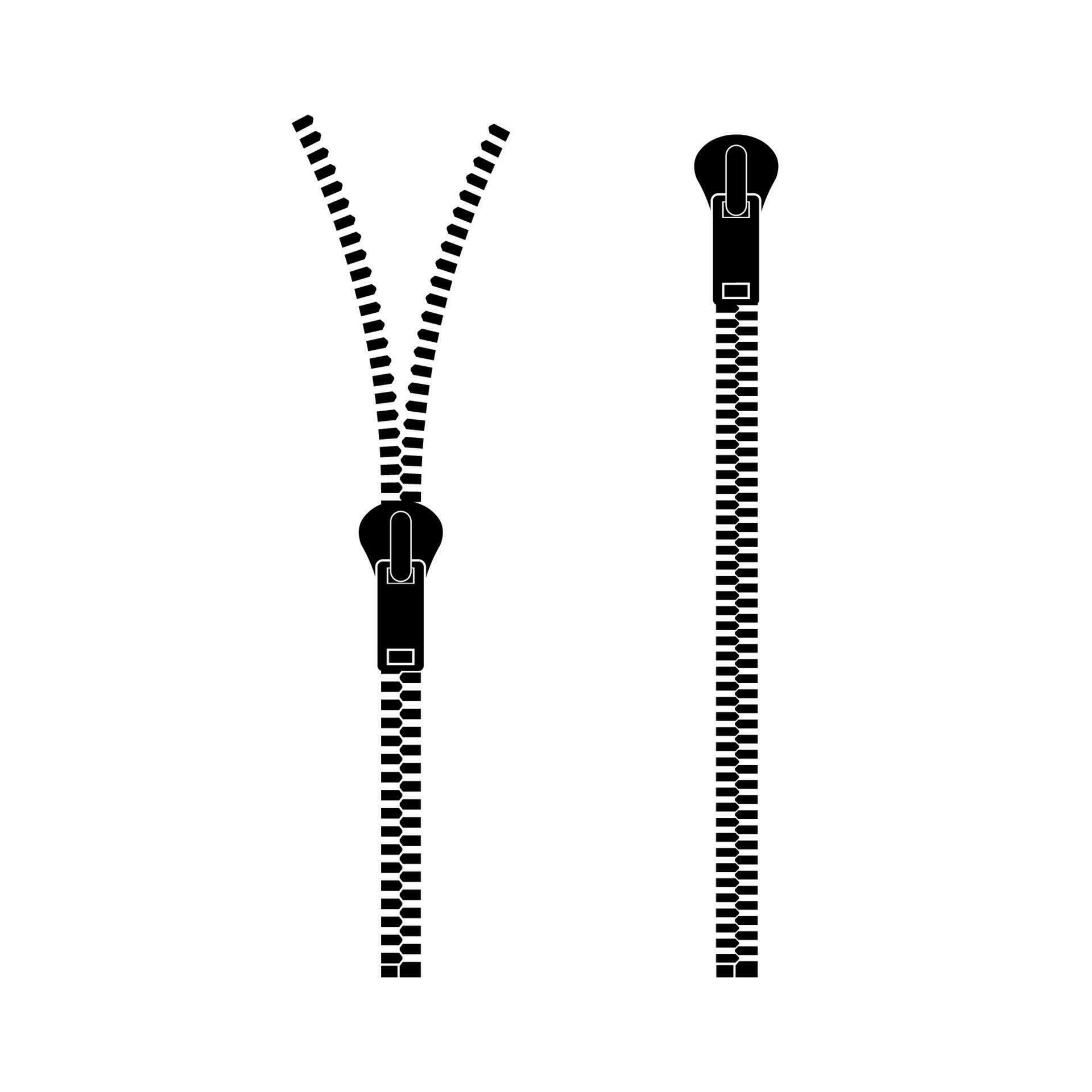 zippers type set fastener. Metallic closed and open zippers and pullers ... zippers type set fastener. Metallic closed and open zippers and pullers ...