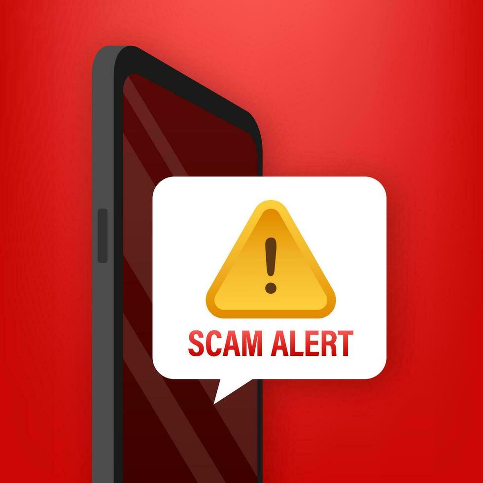 Scam Alert Hacker Attack And Web Security Vector Concept Phishing Scam Network And Internet