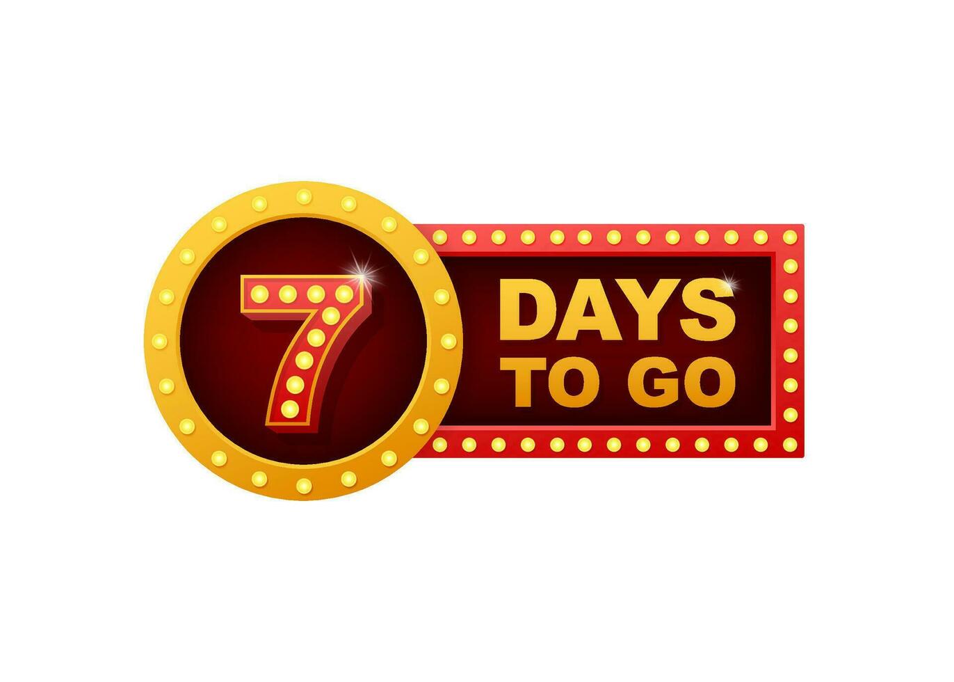 Seven days to go. Flat icon. Vector typographic design. Vector ... Seven days to go. Flat icon. Vector typographic design. Vector ...