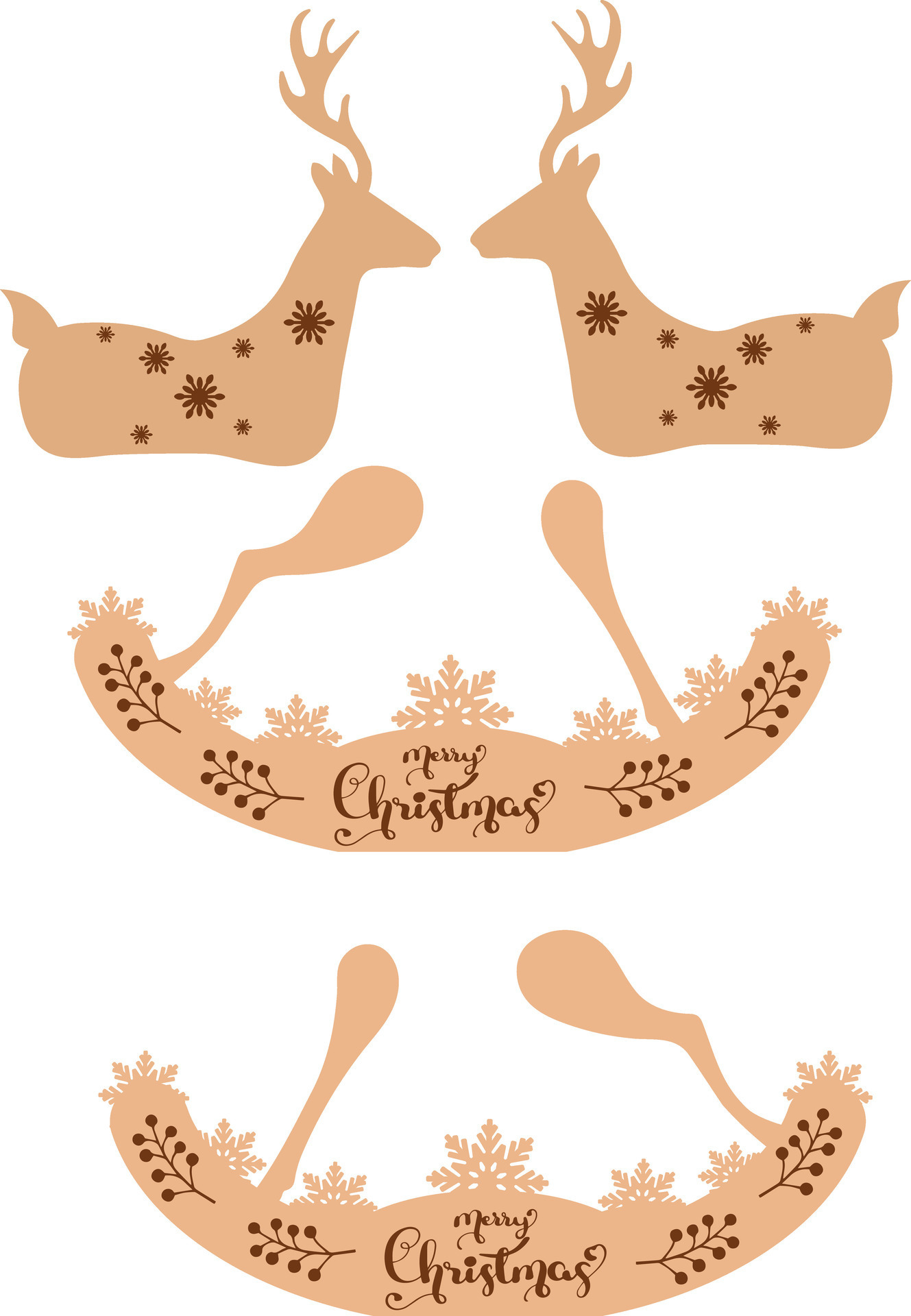 Deer Christmas Set Multilayer Cut File, Home Decor 29919846 Vector Art ...