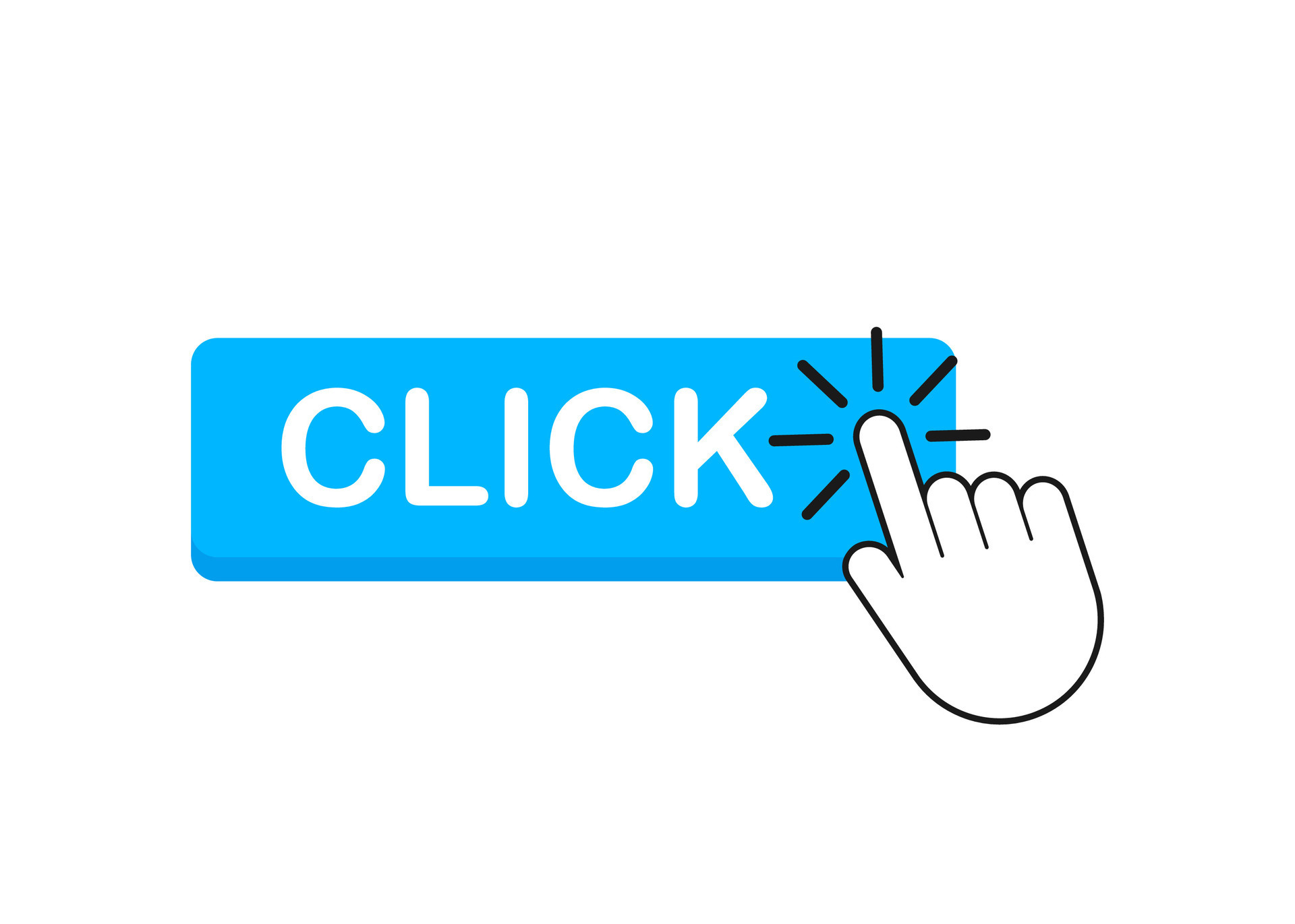 Click button with hand pointer clicking. Vector stock illustration ...