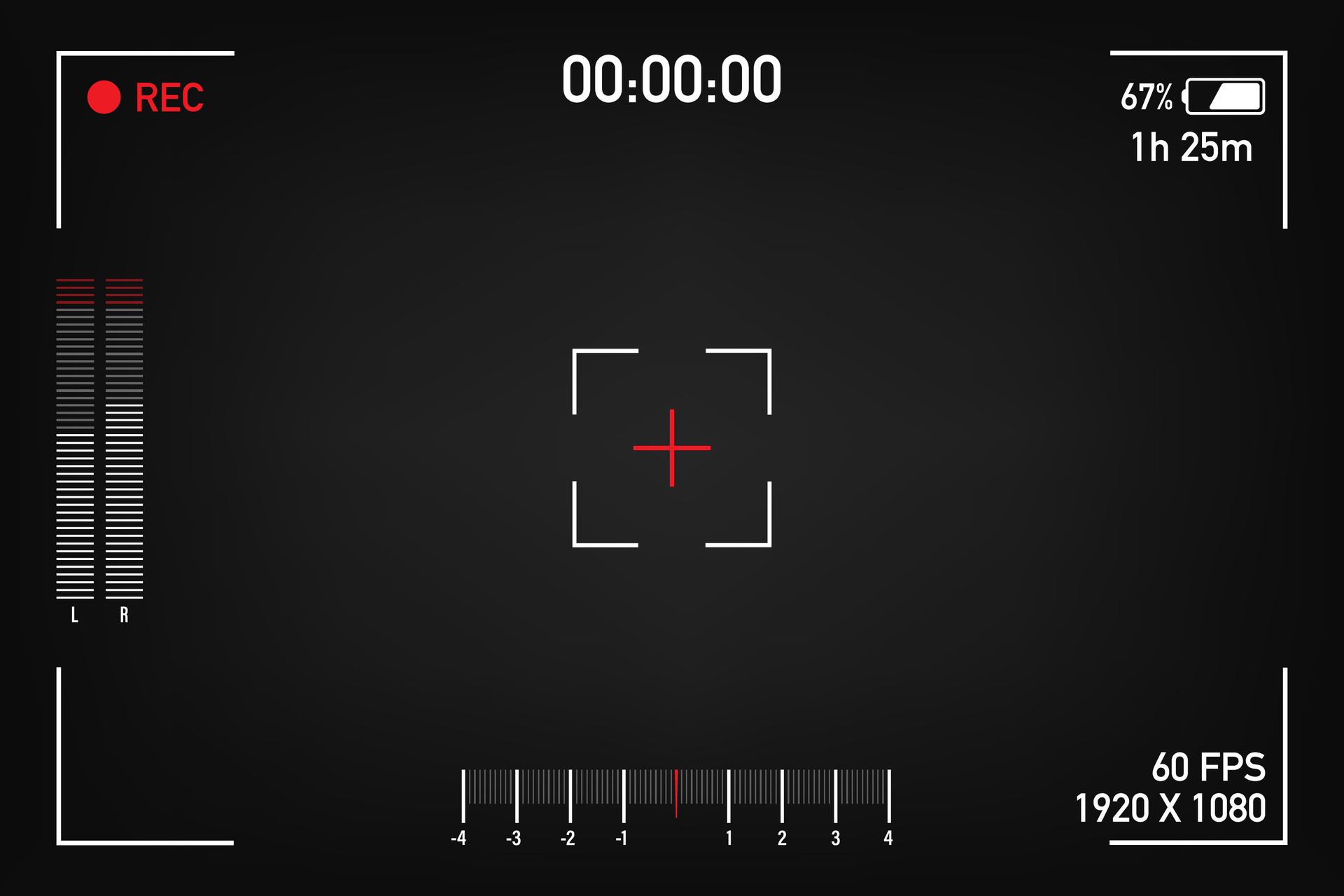Camera view viewing images. Visual screen focusing. Video recording ...