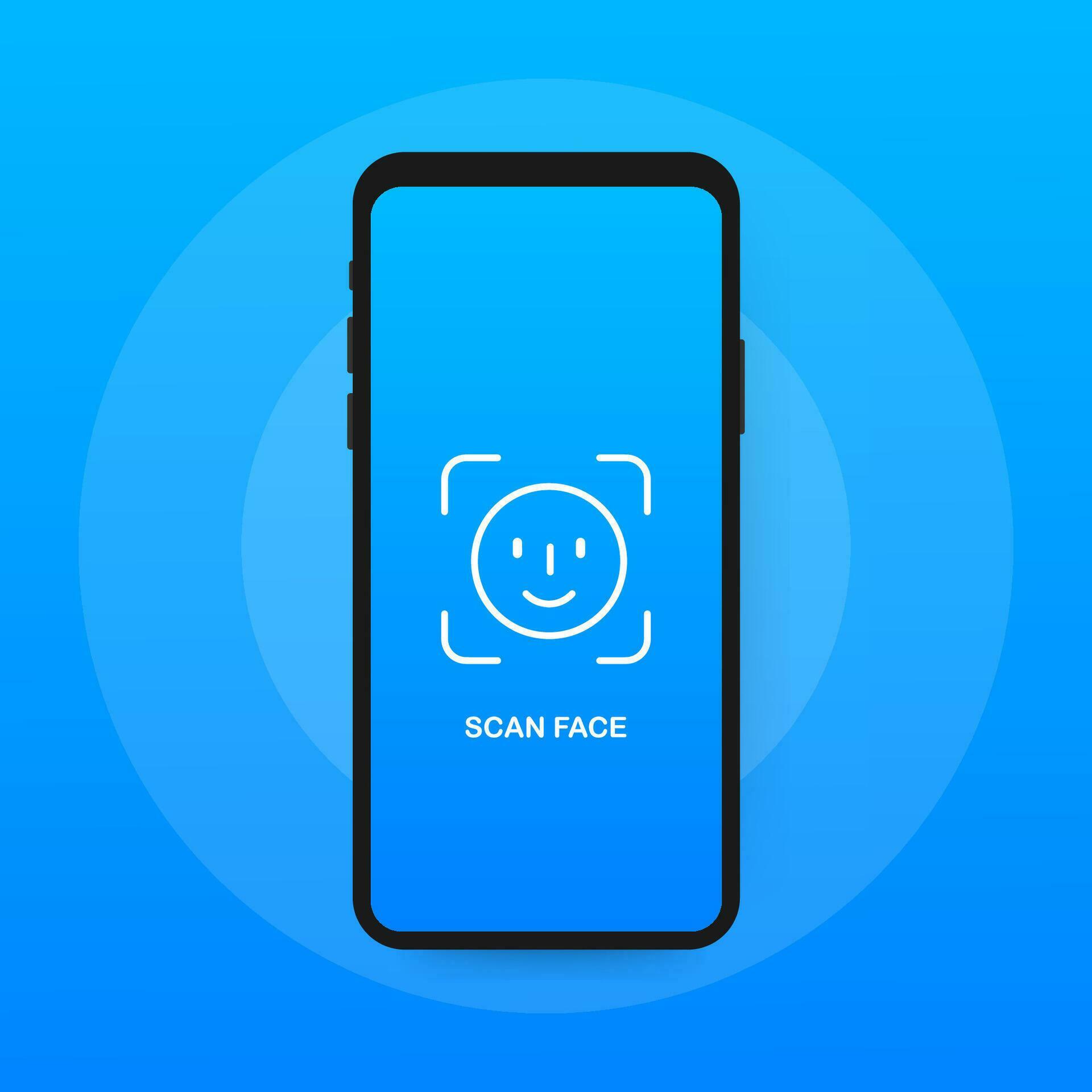 Face Recognition Concept Design Can Use For Web Banner Infographics