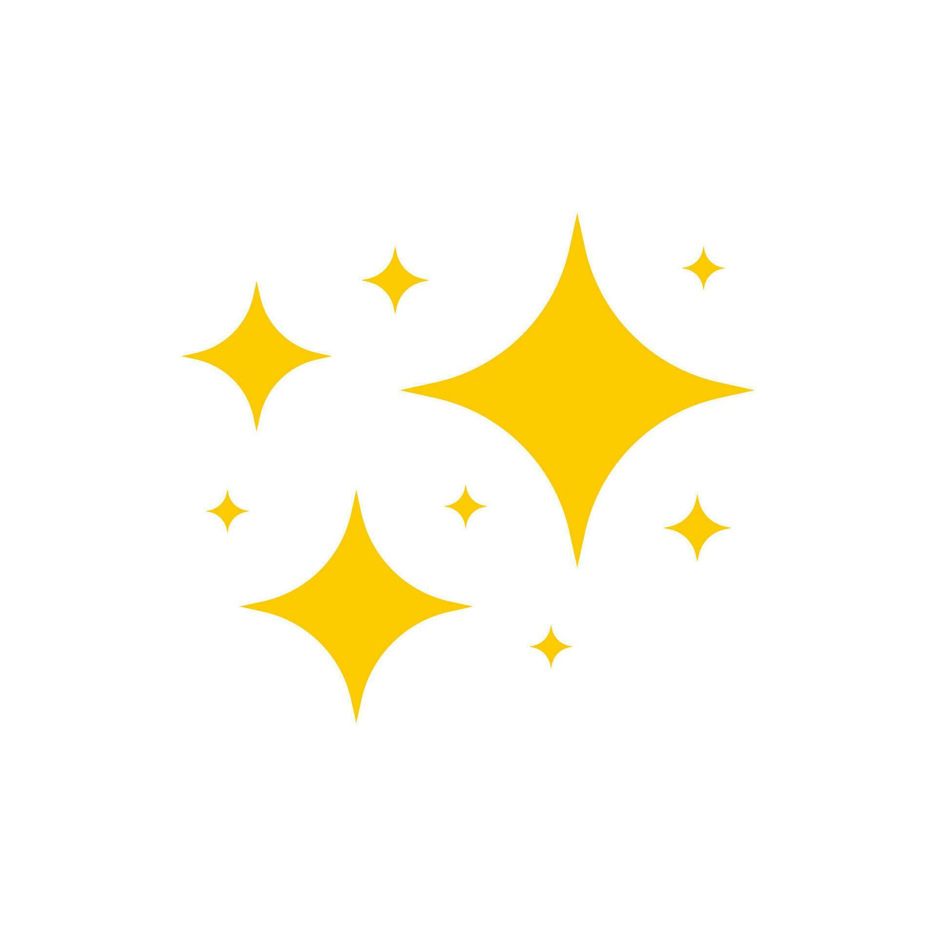 Yellow sparkles symbols vector. The set of original vector stars sparkle icon. Bright firework ...