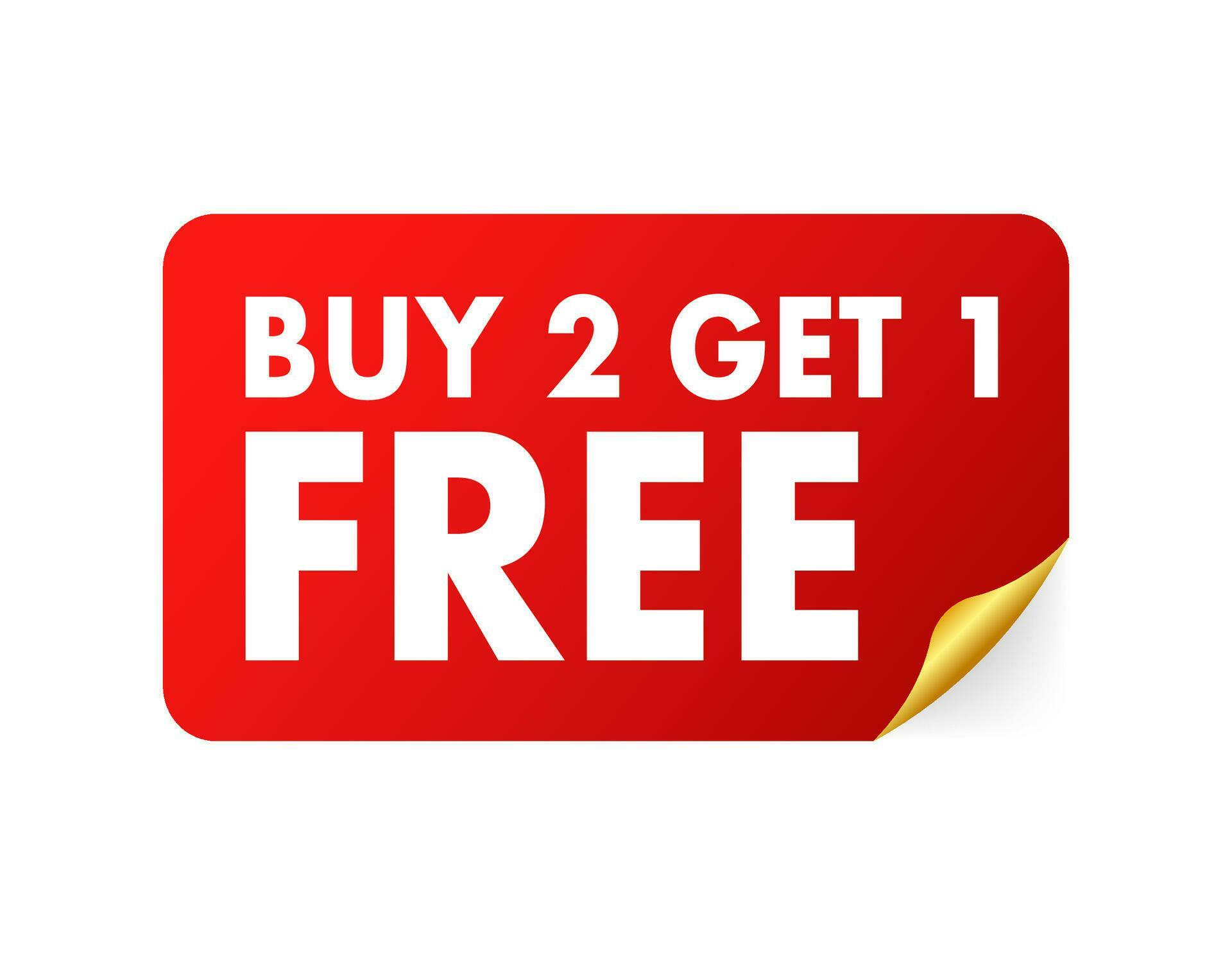 Buy 2 Get 1 Free, sale tag, banner design template. Vector stock illustration 29920845 Vector ...