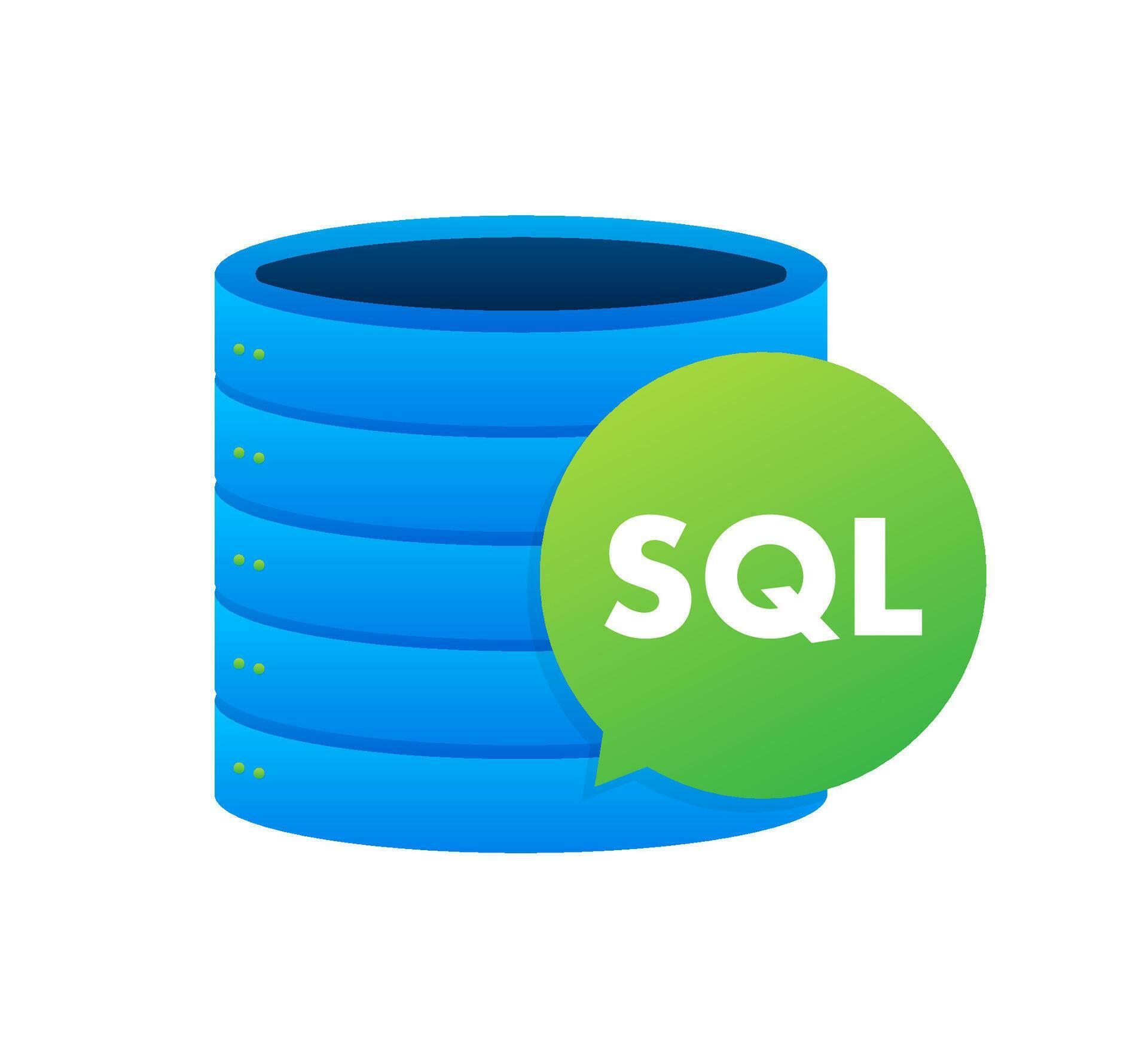 SQL Structured Query Language icon, label. Internet Security and ...