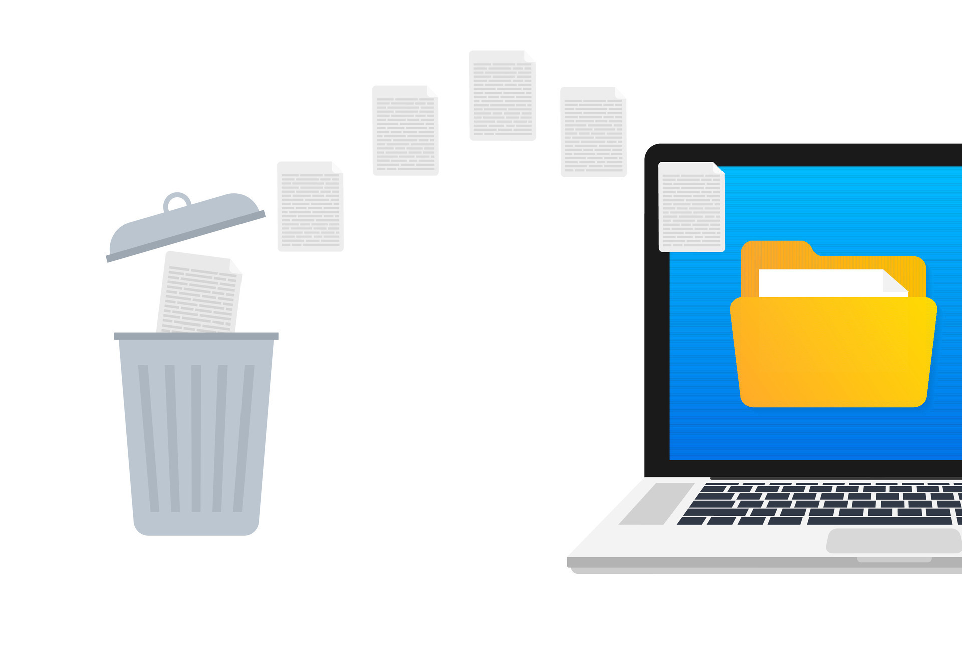 Process Delete File In Paper Remove Document Vector Stock