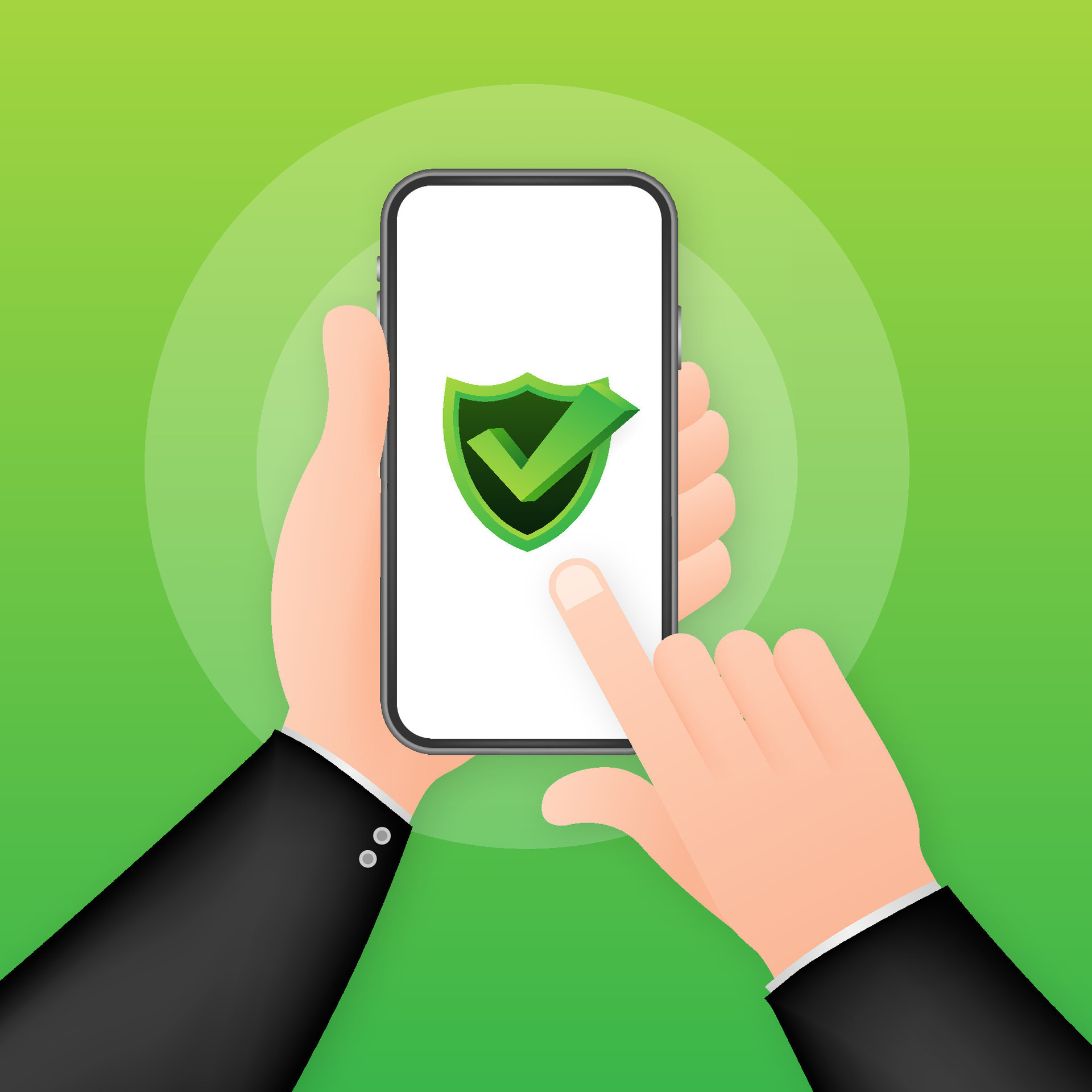Data Protection On Smartphone Privacy And Internet Security Vector