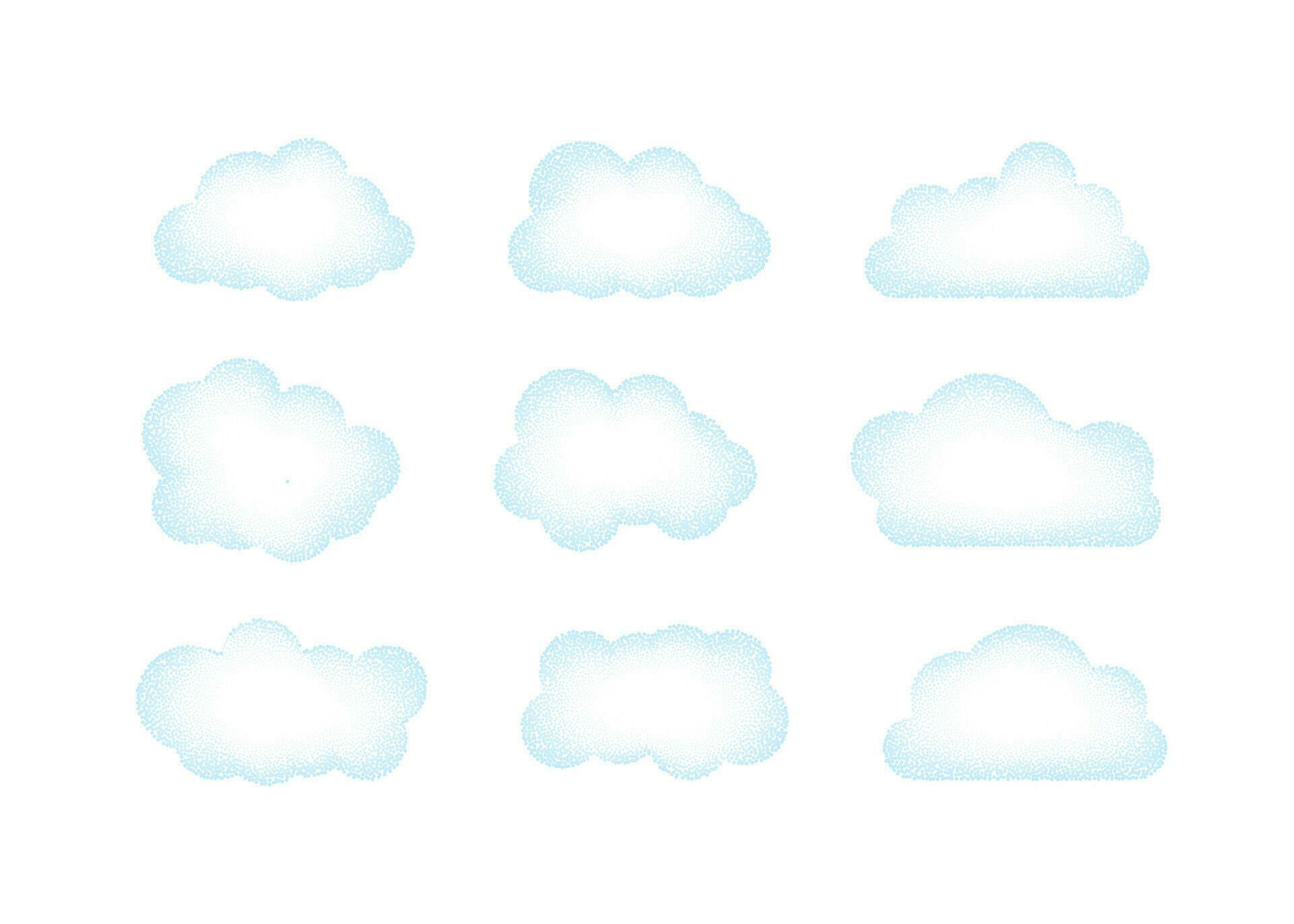 Set Of Blue Sky Clouds Cloud Icon Cloud Shape Set Of Different