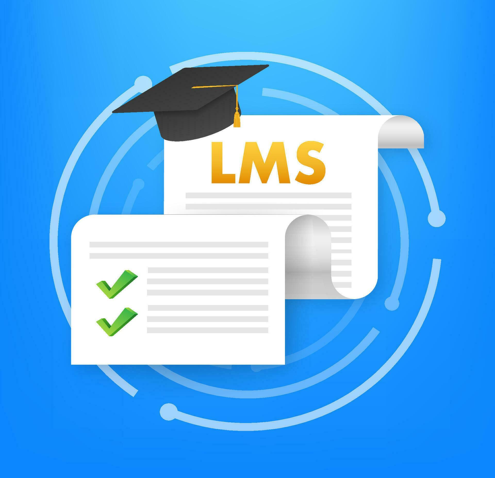 Flat web template with lms for concept design. Concept of learning ...