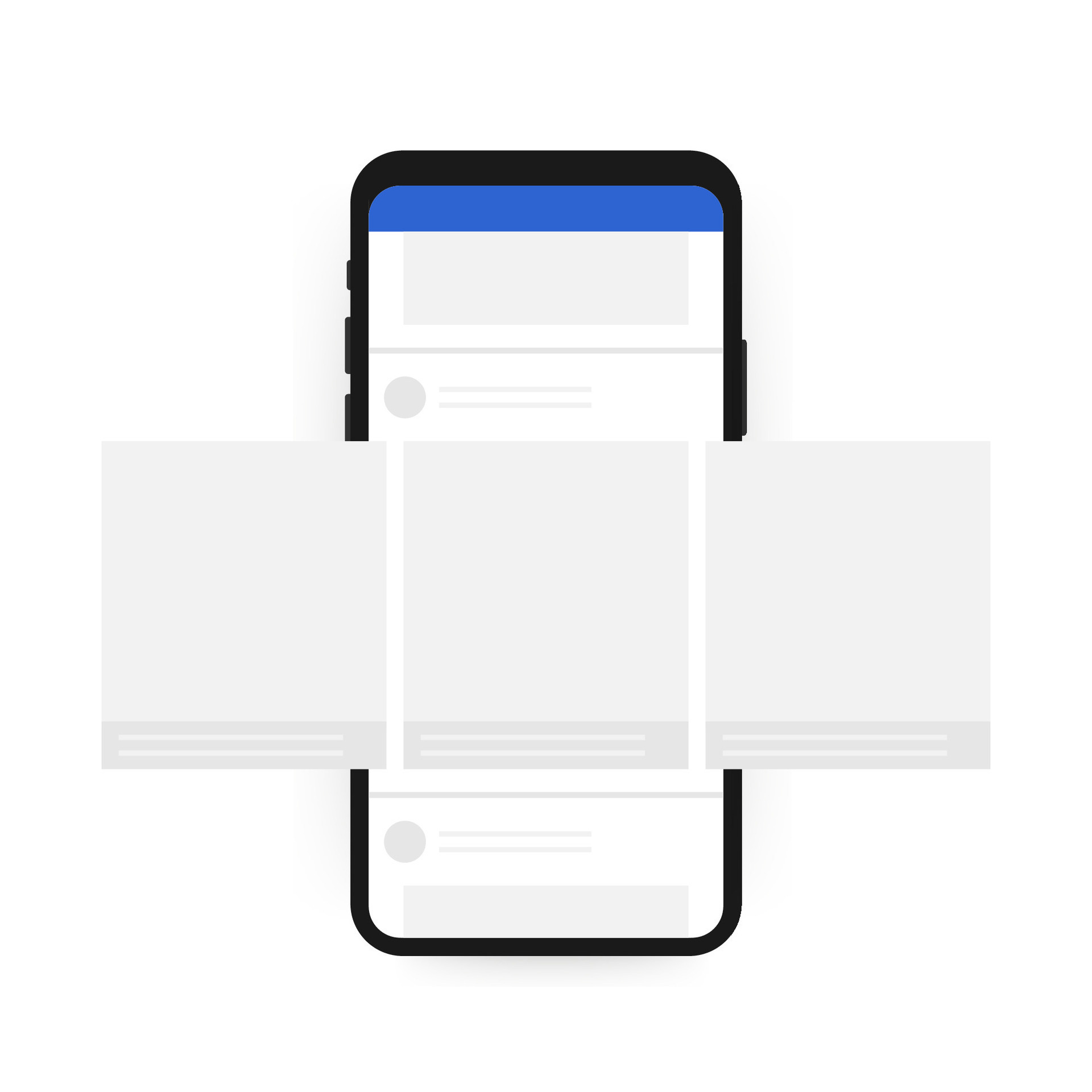 Smartphone with interface carousel post on social network. Vector stock ... Smartphone with interface carousel post on social network. Vector stock ...