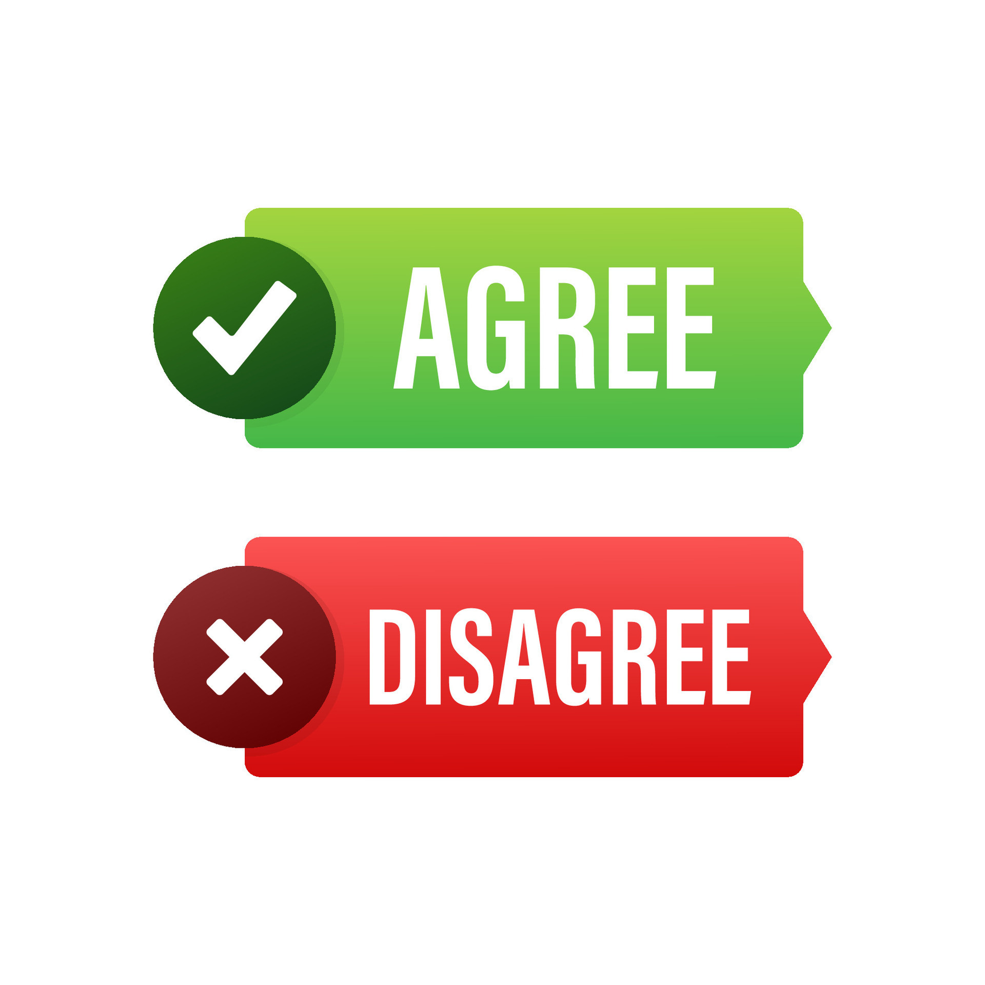 Agree and disagree label. Yes and No check marks. Vector stock illustration 29921904 Vector Art ...