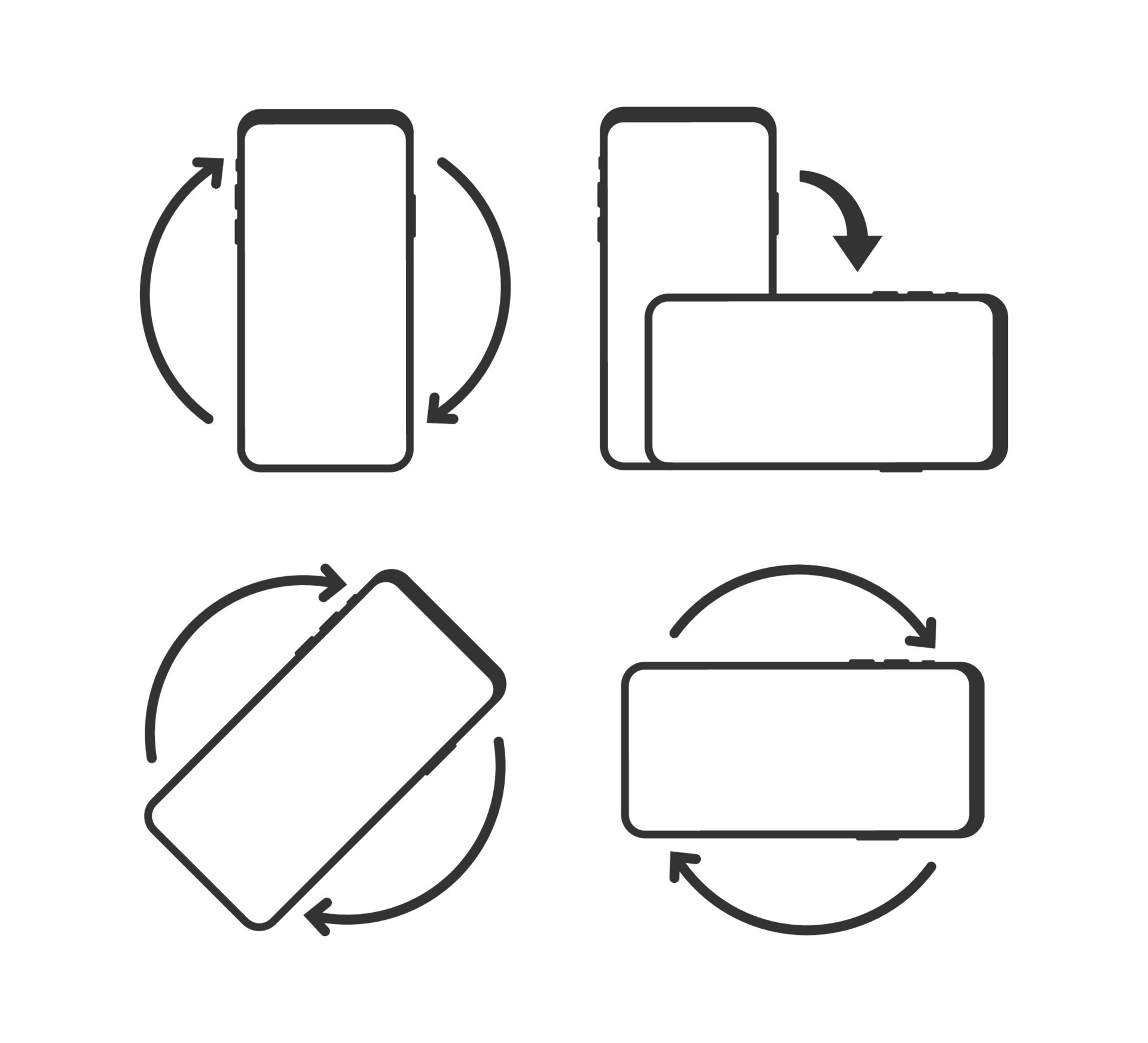 Rotate Smartphone Isolated Icon Device Rotation Symbol Turn Your
