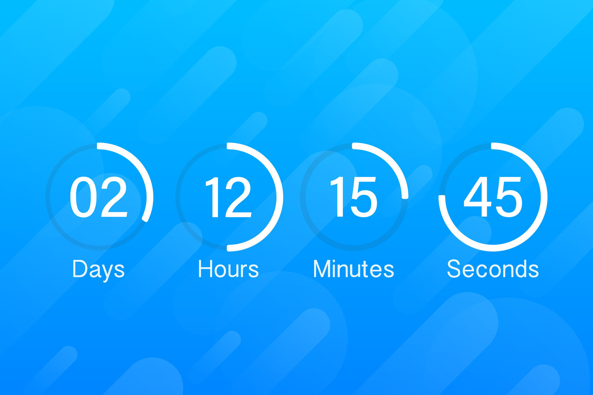 Countdown Clock Counter Timer Ui App Digital Count Down Circle Board Meter With Circle Time Pie
