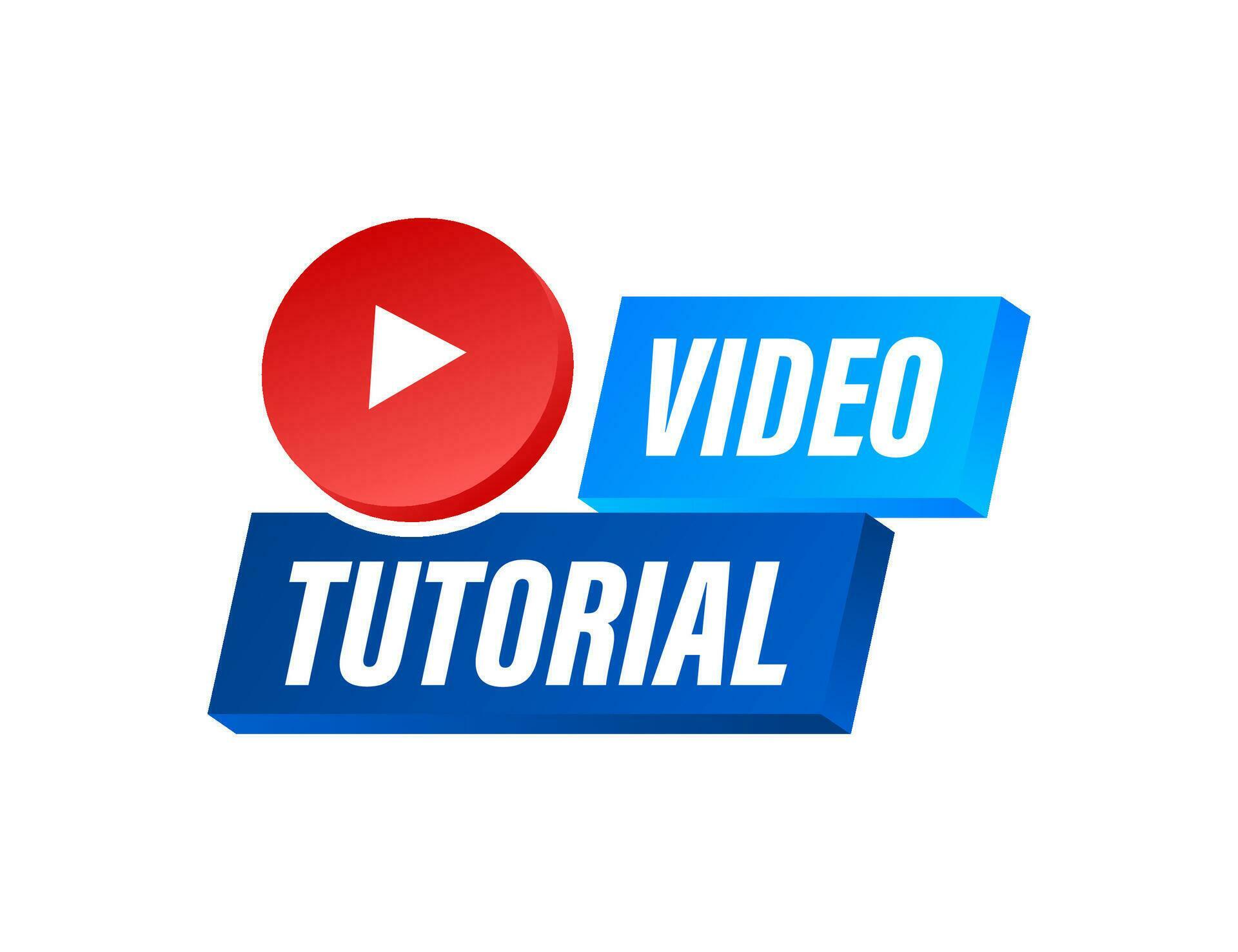 Video tutorials icon concept. Study and learning background, distance ...