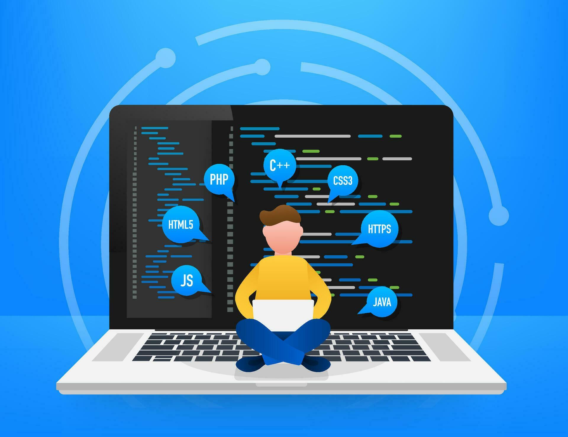 Digital Java Code Text Computer Software Coding Vector Concept Programming Coding Script Java