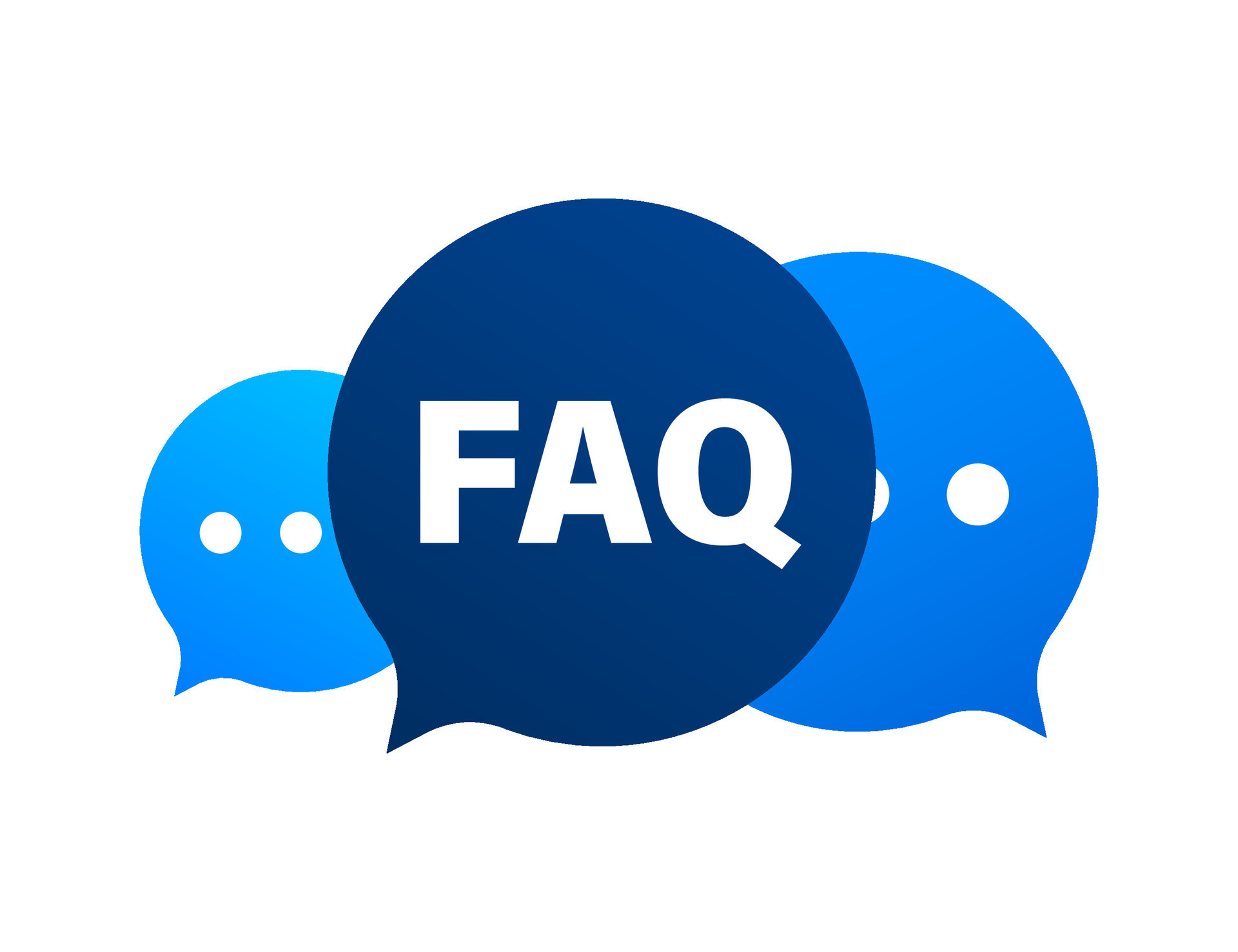 Frequently asked questions FAQ banner. Computer with question icons. Vector illustration ...