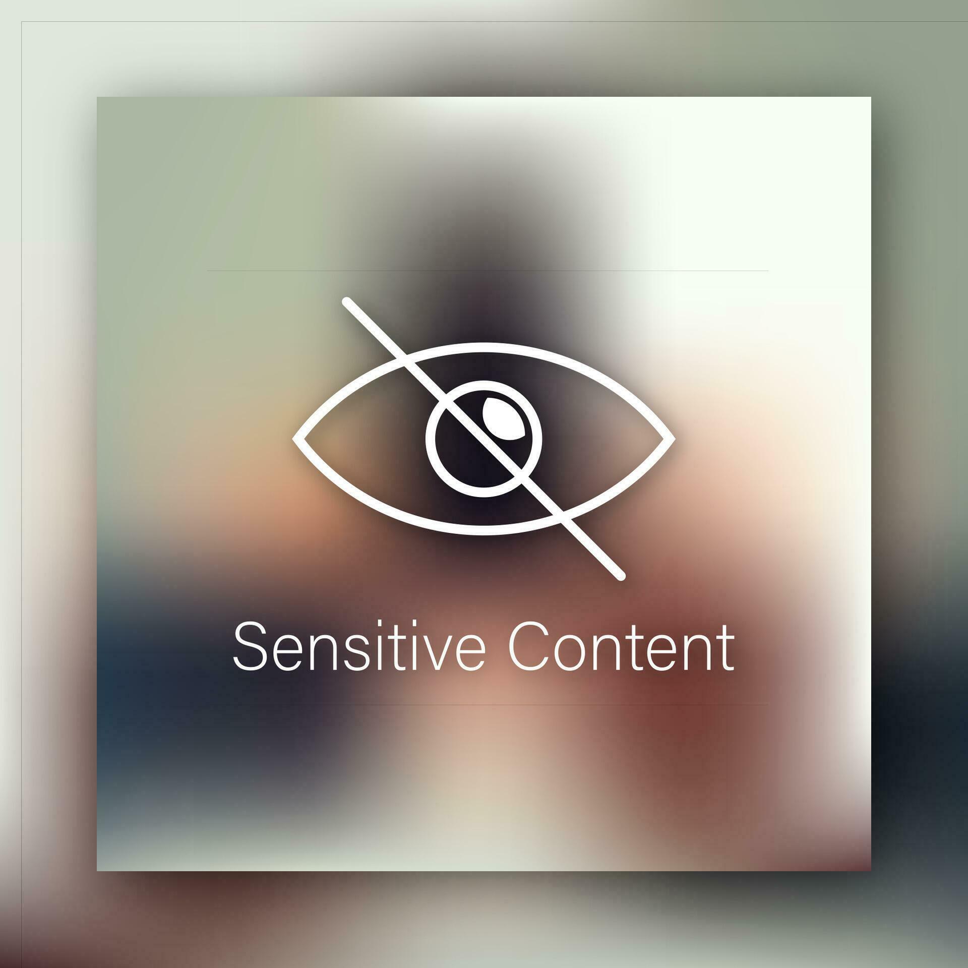 Sensitive photo content. Inappropriate content. Internet safety concept ...