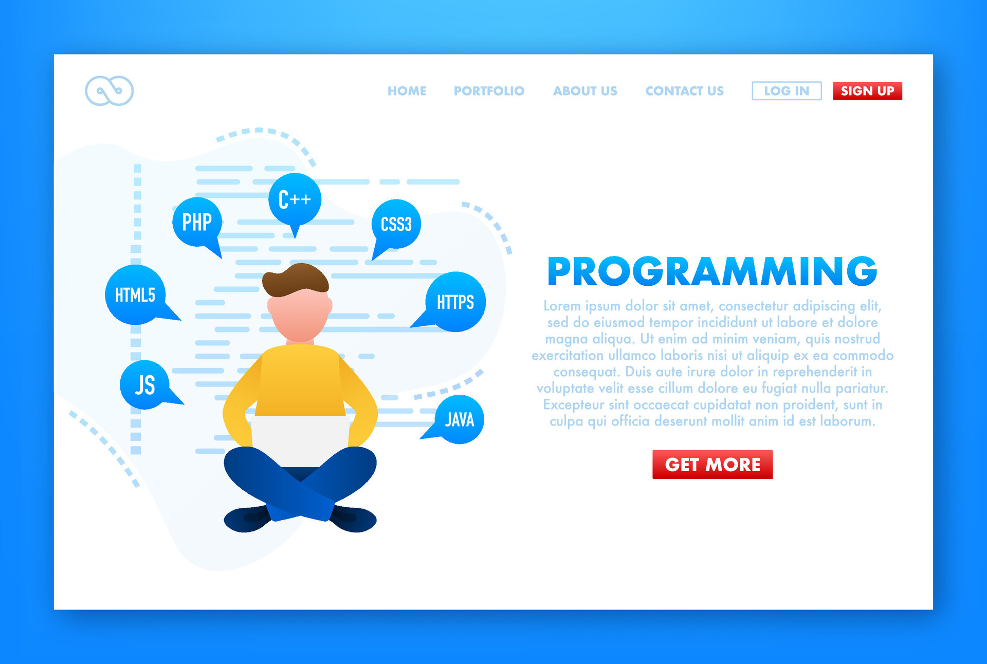 Illustration with programming for site design. Web ui design. Vector ...