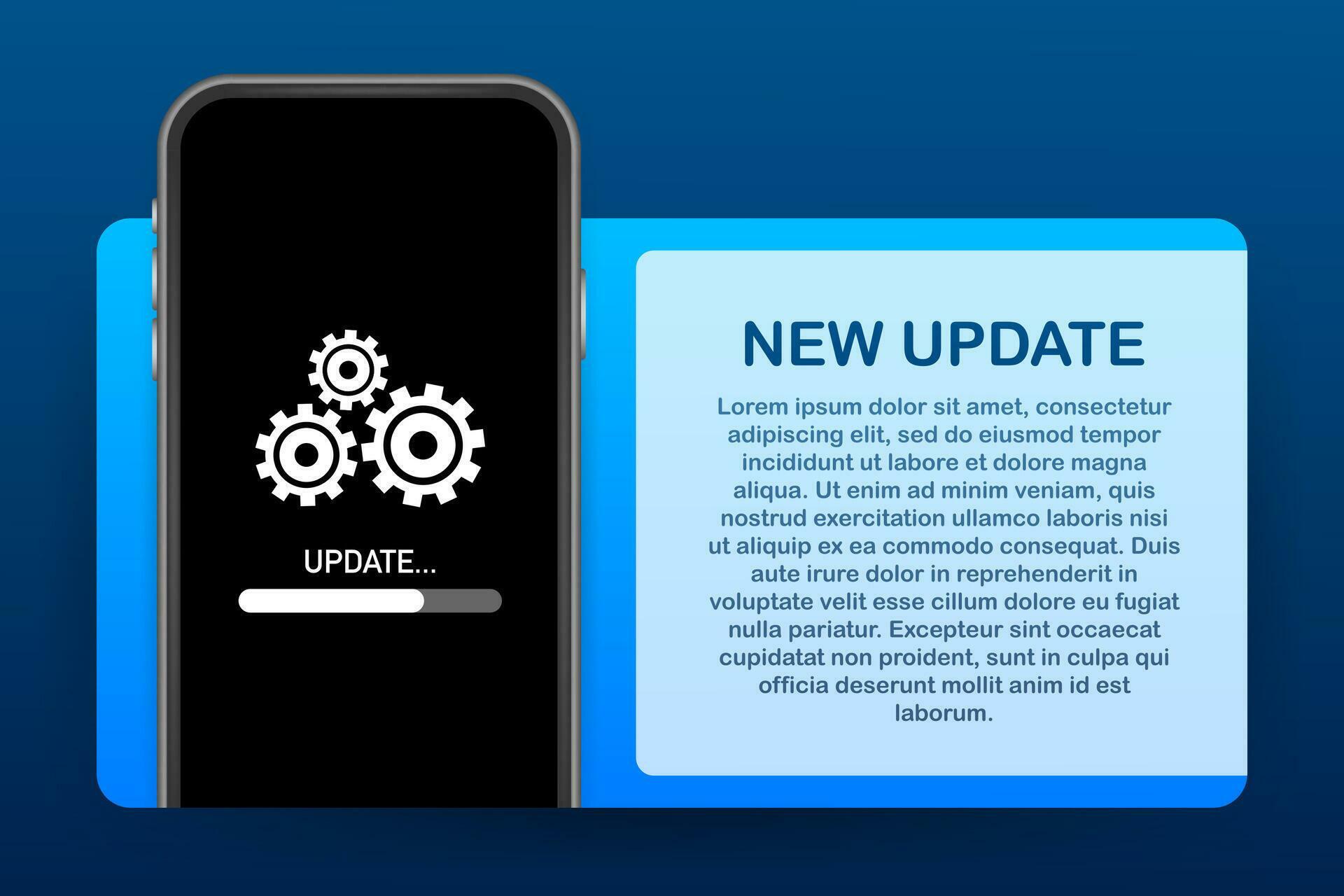System software update, data update or synchronize with progress bar on ...