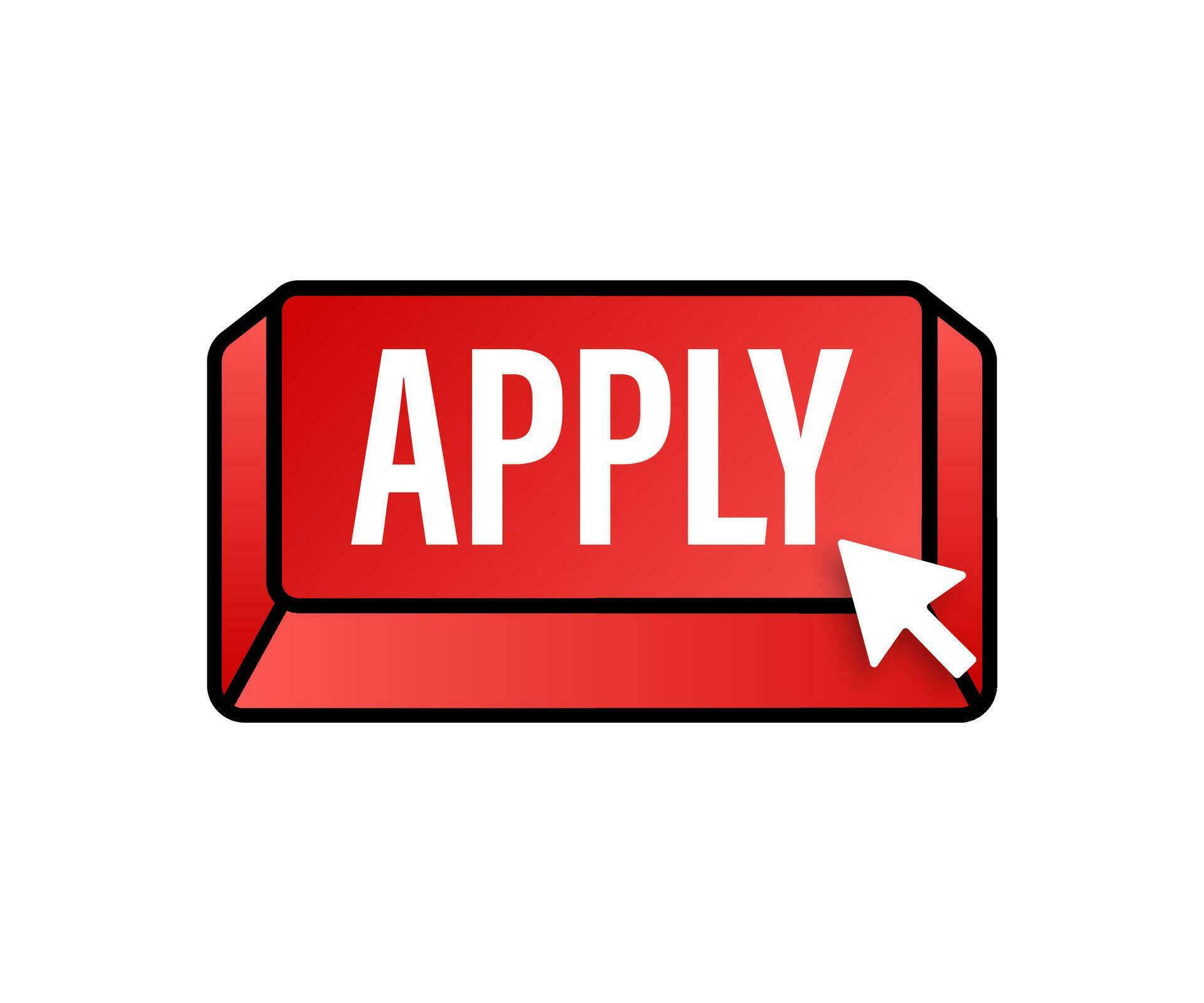 Apply with cursor button. Internet icon. Pointer click icon. Vector stock illustration 29928245 ...